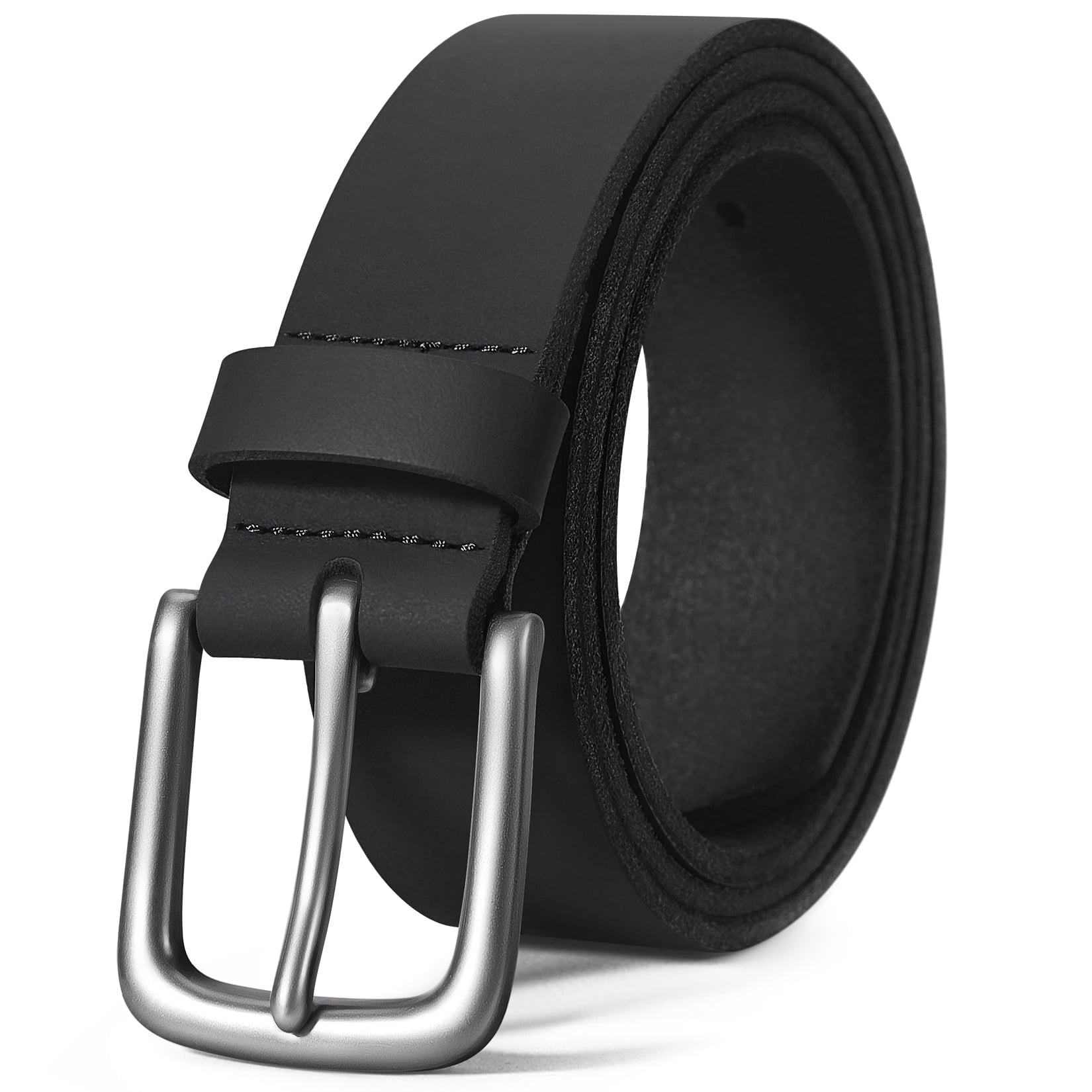 FIANMY, Men‚Äôs Leather Belt, Size 32, Genuine Leather Black - Walmart.com