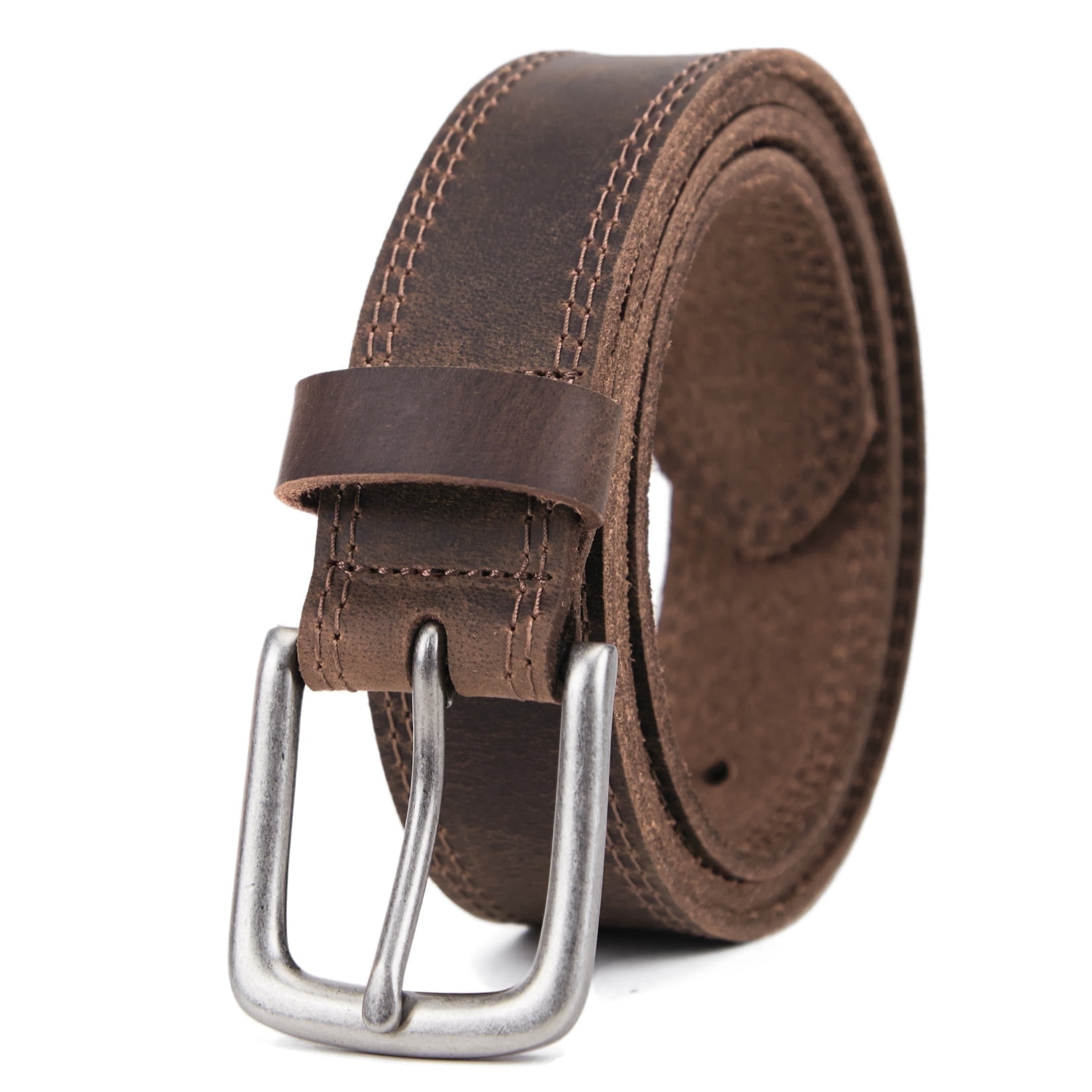 Fianmy Men's Genuine Leather Belt, Handmade Casual Dress Jeans Leather ...