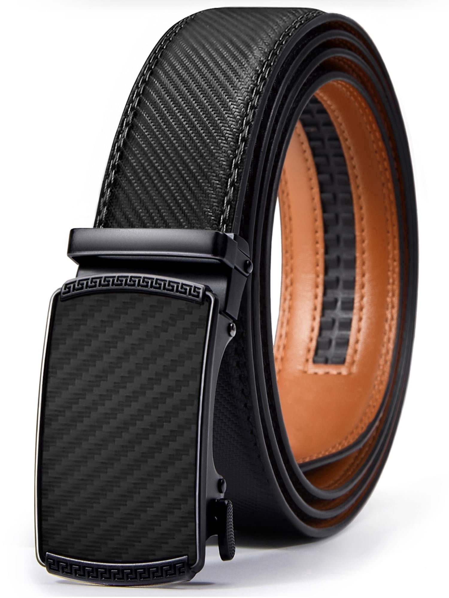 FIANMY, Men's Leather Belt, Black, 32