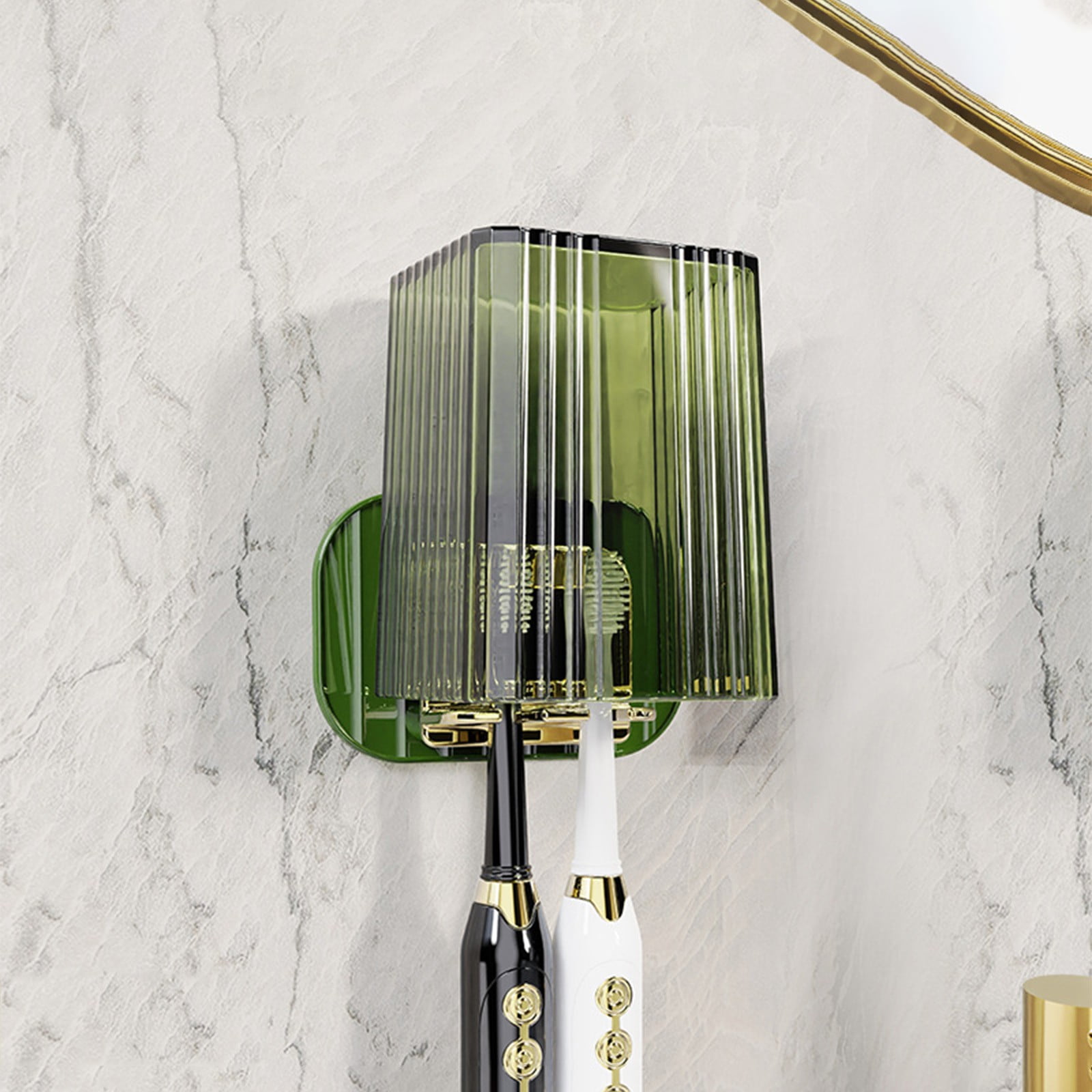 Fiaoirn Toothbrush Stand With Cover, Toothbrush Wall Mounted, Wall ...