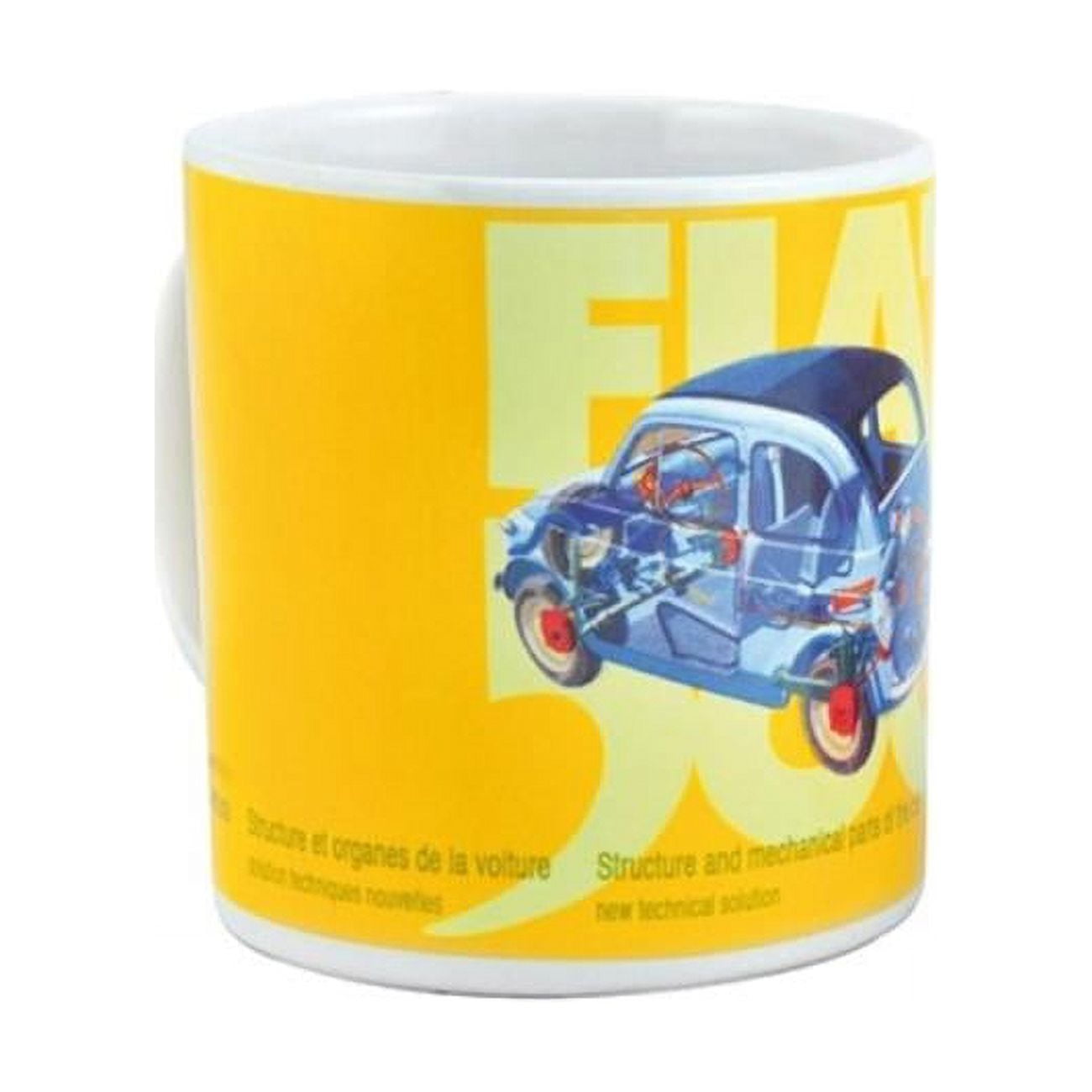 Fiat 500 FICE05 Spaccato Ceramic Mug, Yellow - 4.7 x 3.3 in. - Walmart.com