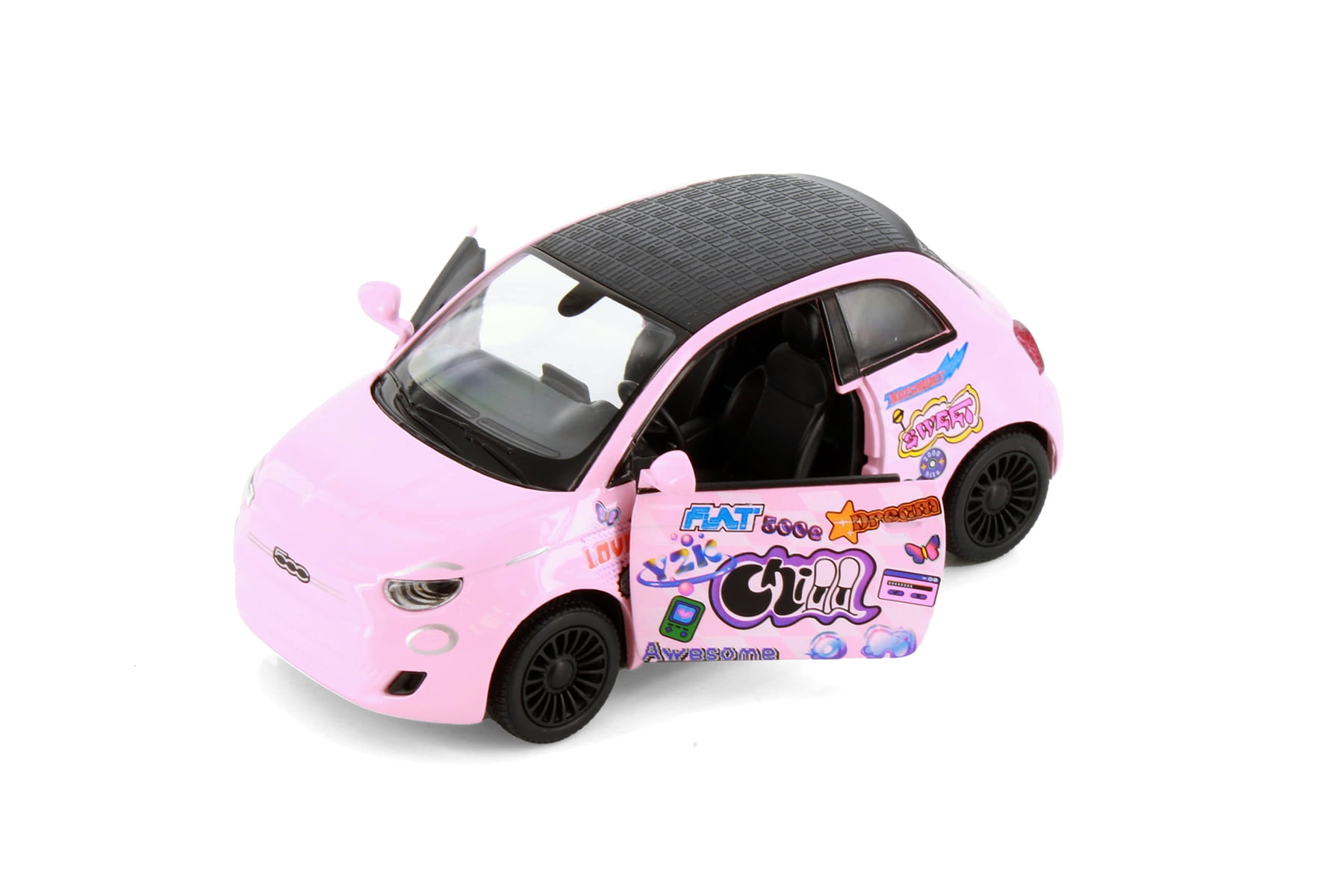 Fiat 500E Livery Edition, Pink - Kinsmart 5440DYF - 1/28 Scale Diecast ...