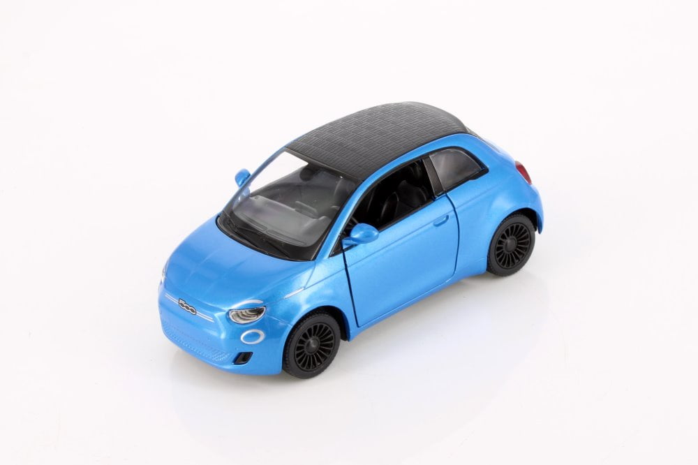 Fiat 500e, Blue - Kinsmart 5440D - 1/28 Scale Diecast Model Car ...