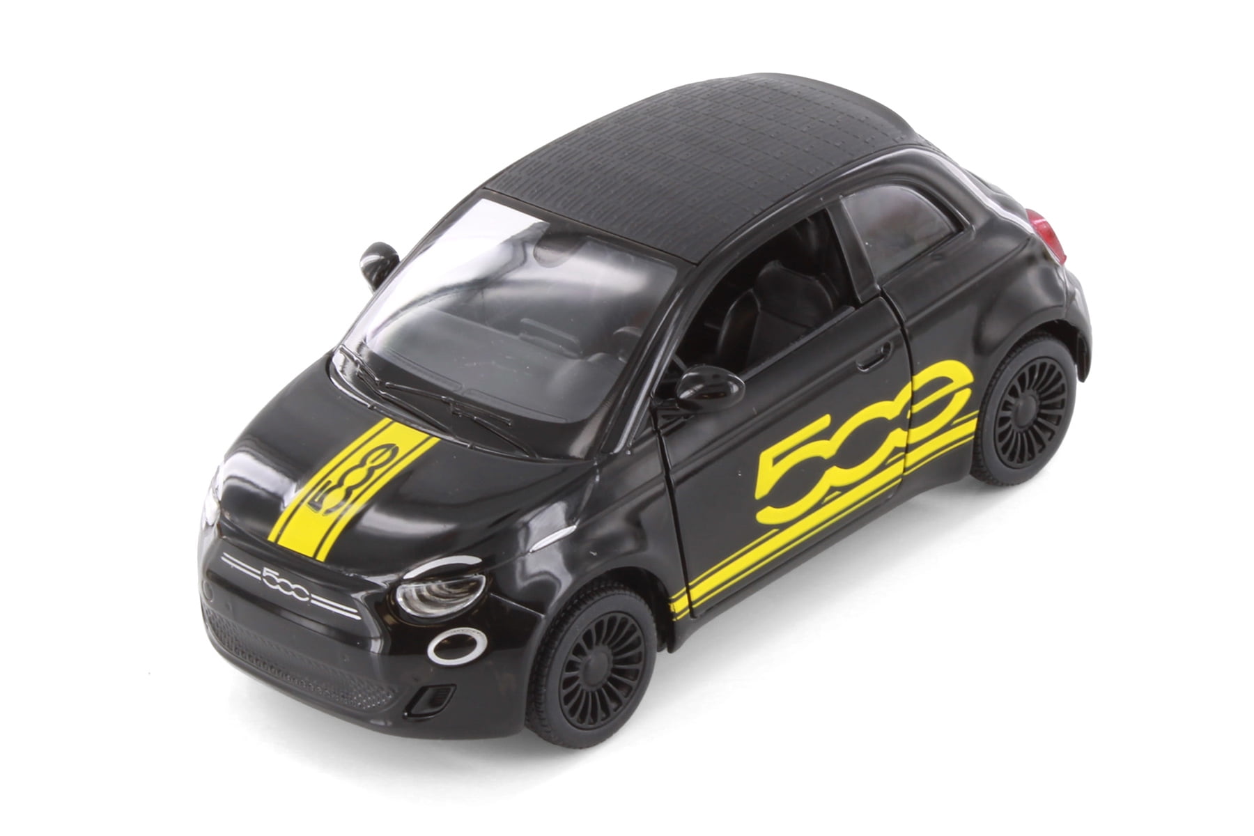 Fiat 500e Livery Edition, Black - Kinsmart 5440DF - 1/28 Scale Diecast ...