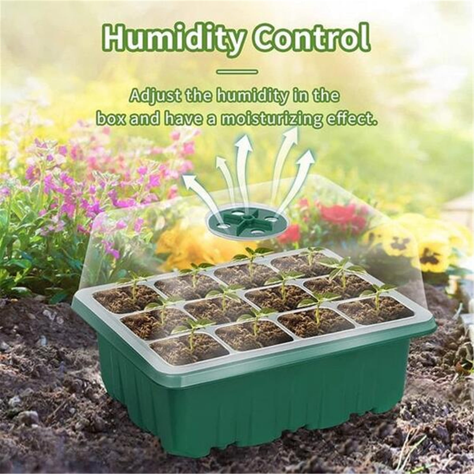 Fiaya Women 12 Cells Seed Starter Tray, 5 Pcs Plant Propagation Station ...