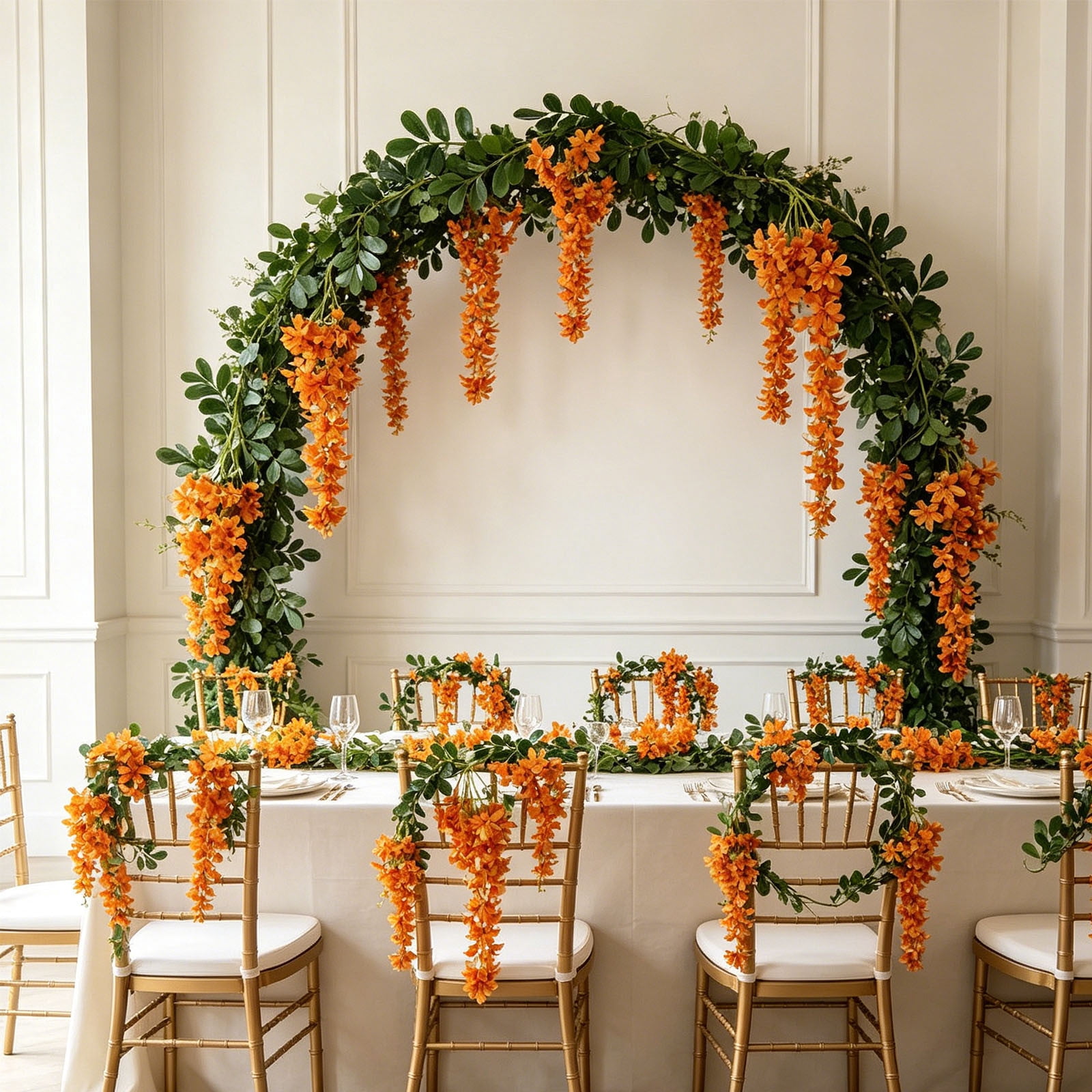 Fiaya Women 70.8 Inch Artificial Forsythia Garland in Orange, Plastic ...