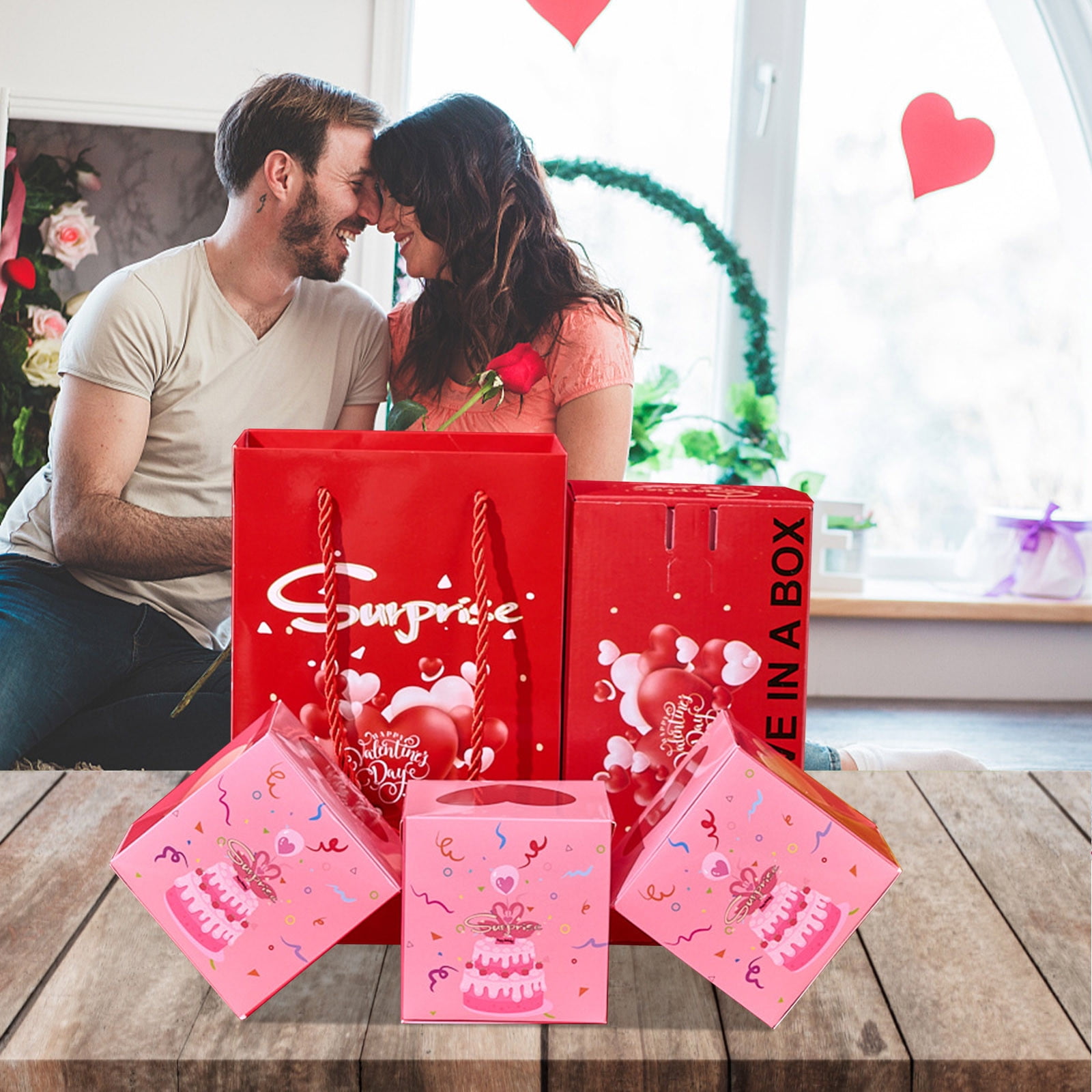Fiaya Women Christmas Surprise Gift Boxes, Red Envelope Bounce Birthday ...
