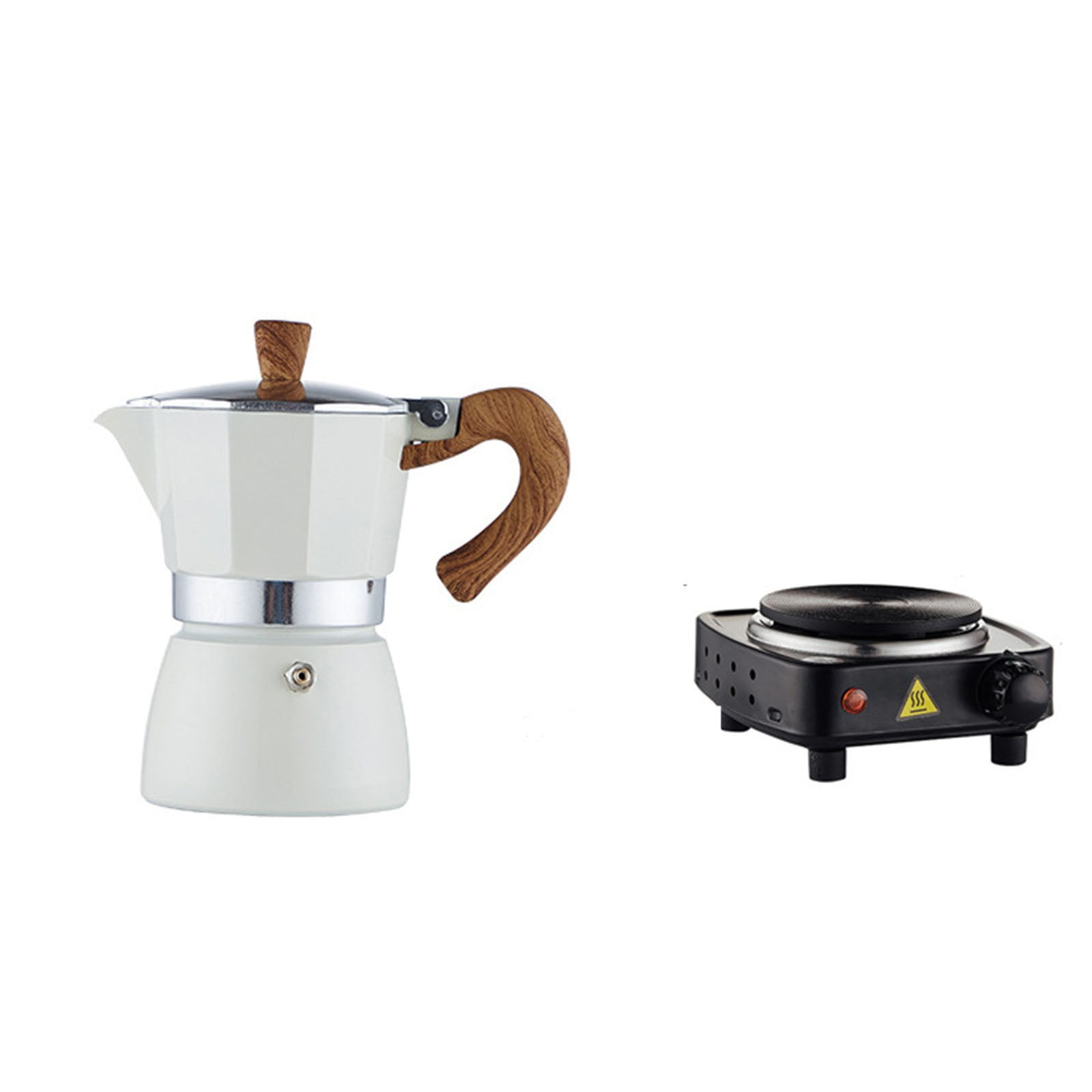 Fiaya Women Coffee Pot, 3 cup/5 oz Stovetop Espresso Maker, Manual ...
