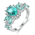 Fiaya Women Silver Plated Oval Cut Created Cubic Zirconia Ring, 1pc ...