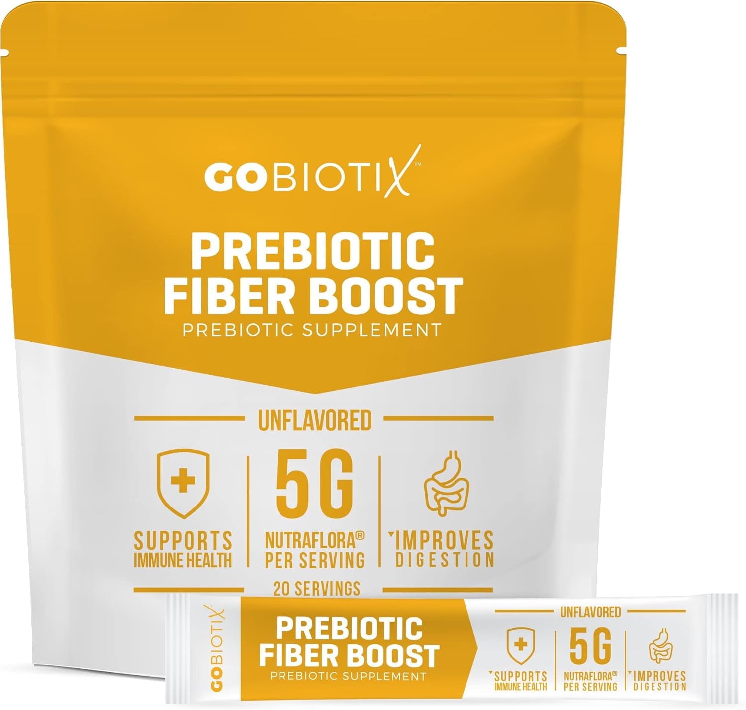 GoBiotix Vegan Soluble Fiber Boost Powder (Travel Packs) | Prebiotic Supplement - Walmart.com
