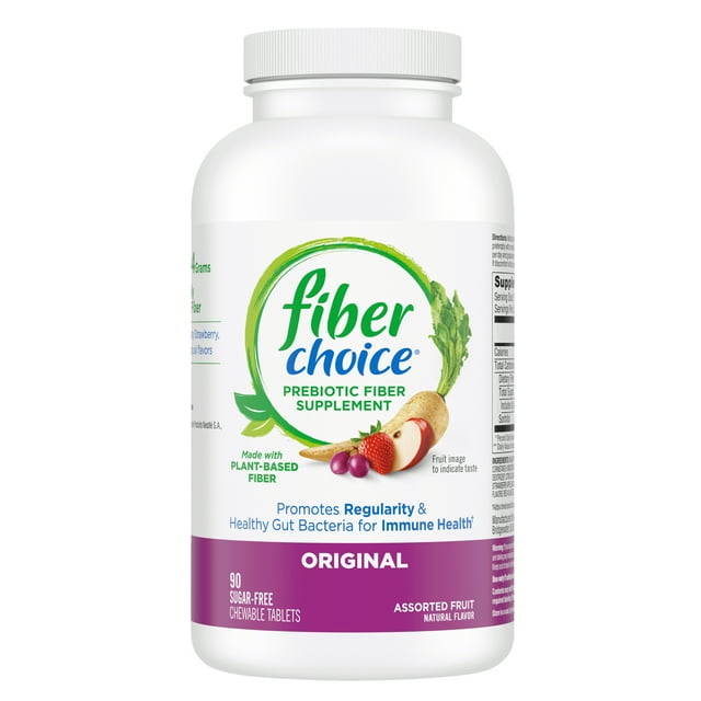Fiber Choice® Daily Prebiotic Fiber Supplement, Assorted Fruit Chewable ...