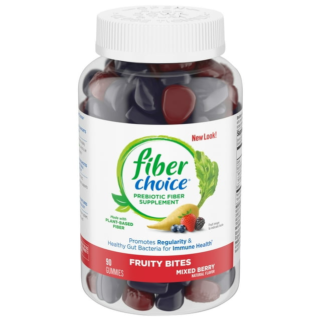 Fiber Choice Fruity Bites Daily Prebiotic Fiber Supplement Gummies ...
