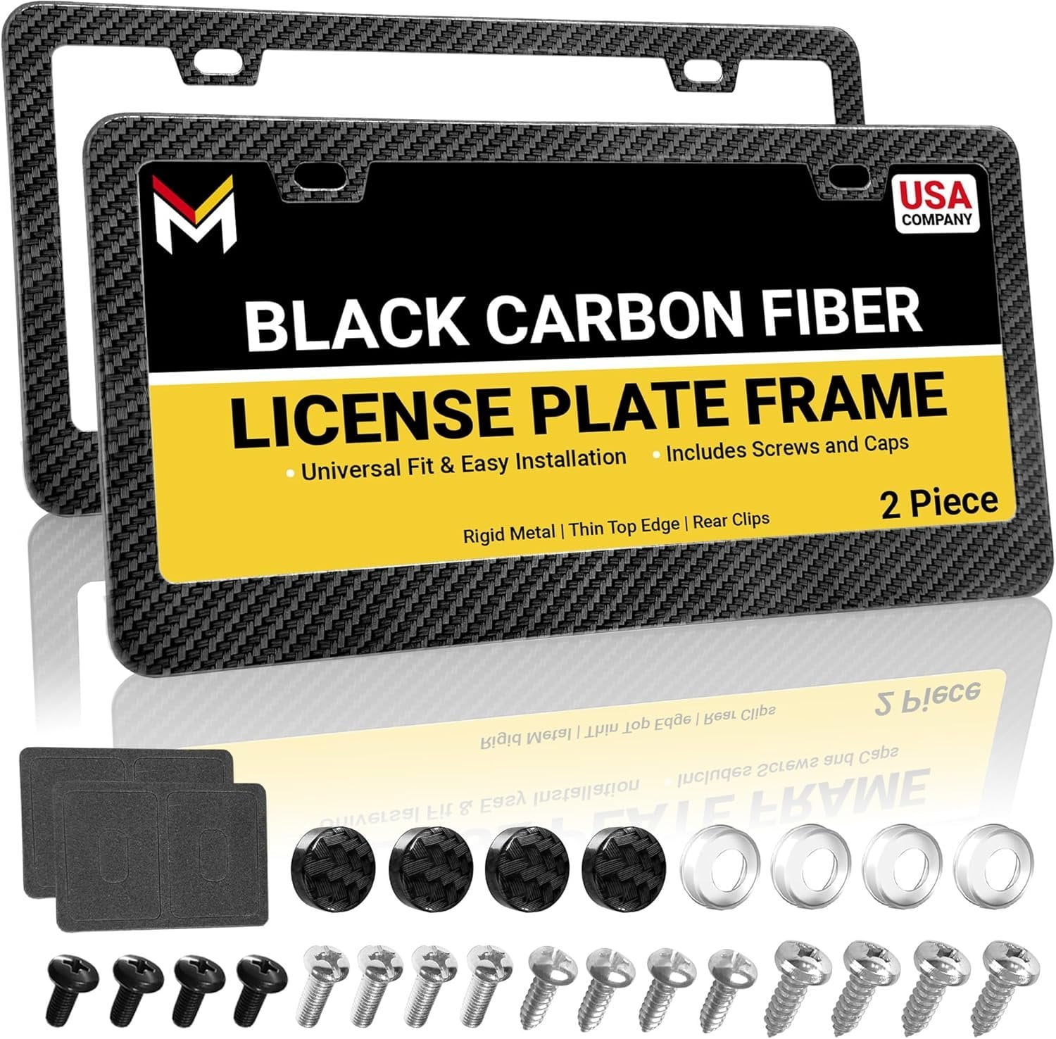 Fiber Design License Plate Frames - 2 , Rust- Stainless , Rattle ...
