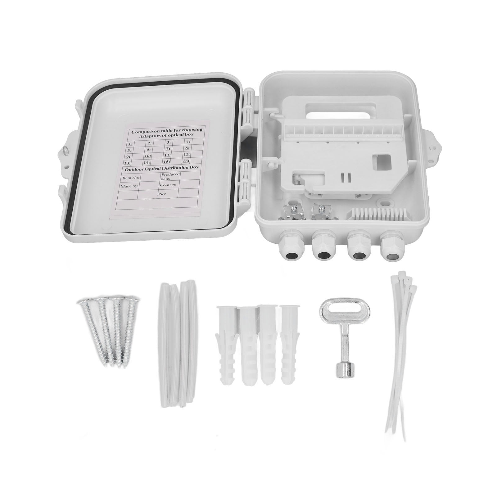 Fiber Distribution Box Waterproof 12 Core Wall Mounted Optical Fiber ...