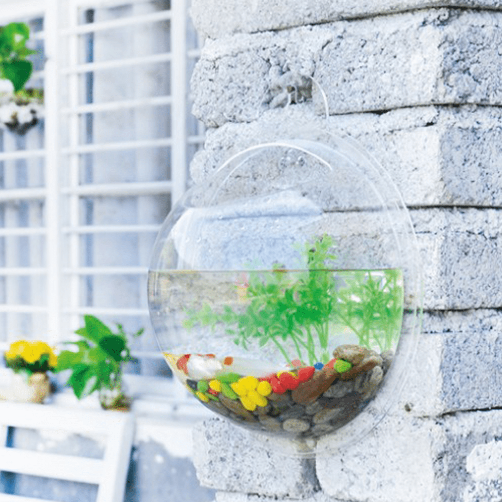 Fiber Drink Plant Hanging Fish Tank Wall Glass Decorate Aquarium Tanks ...