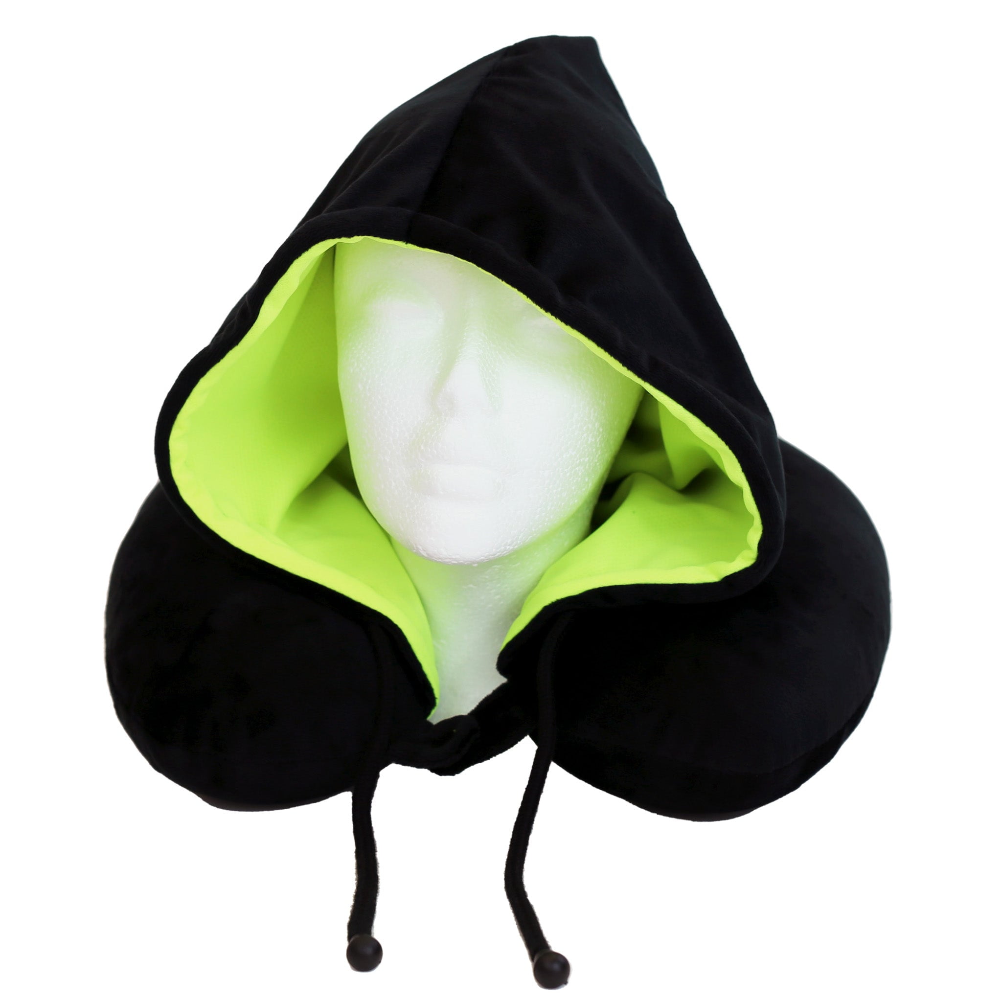 Fiber Filled Hooded Travel Neck Pillow - Adult - Dual Color - 12" x 12 ...