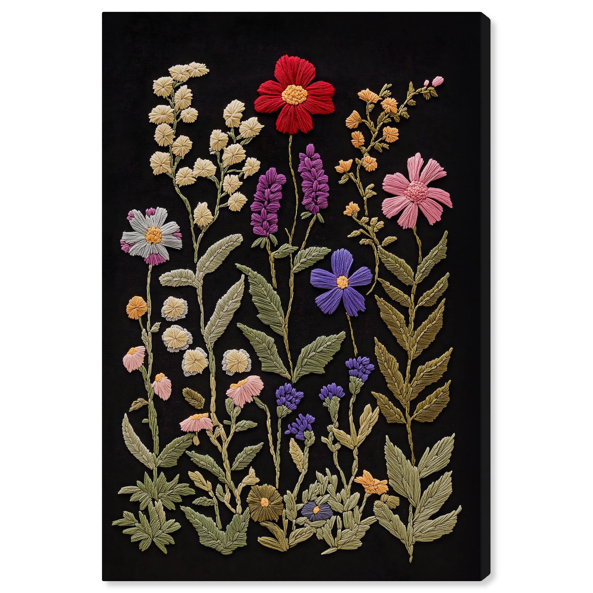 Fiber Flora on Fathomless Canvas Dark Botanical Print by Art Remedy ...