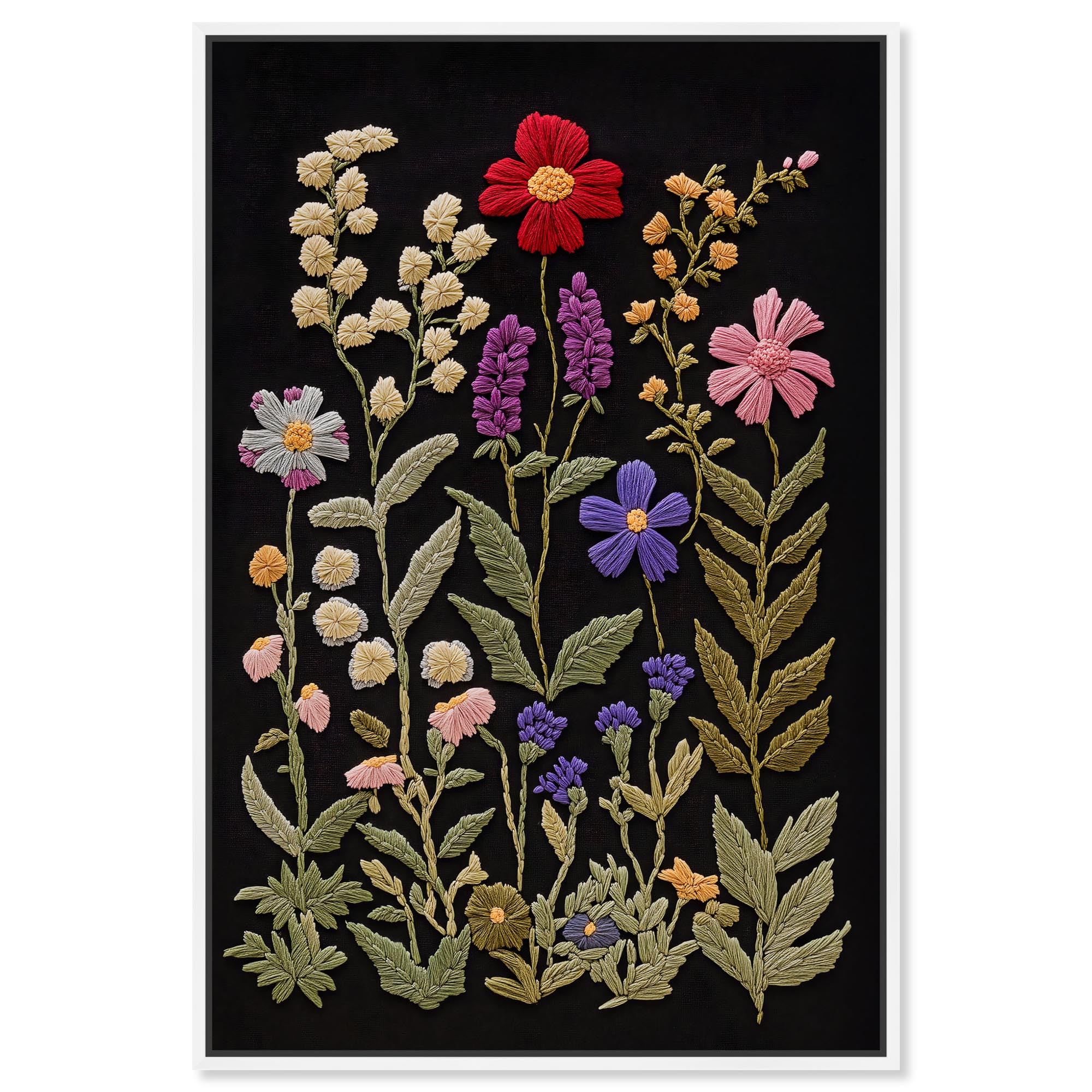 Fiber Flora on Fathomless Canvas Dark Botanical Print by Art Remedy ...
