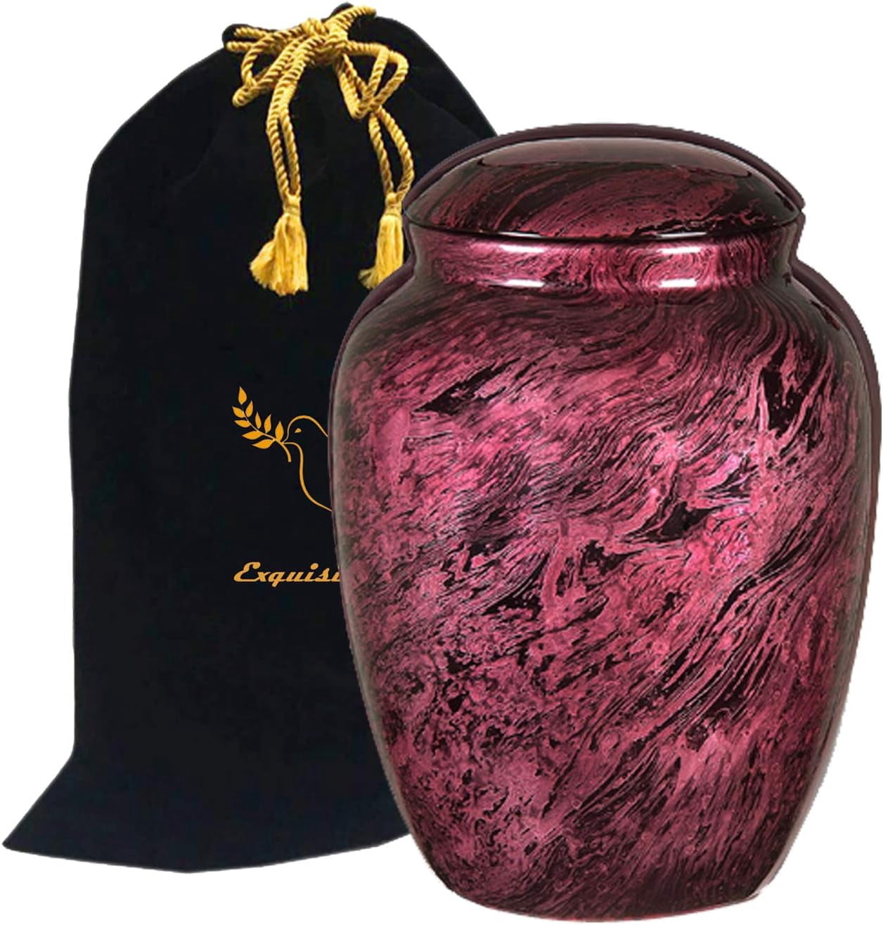 Fiber Glass Cremation Urn - Marbling Adult Urn - Handcrafted Light ...