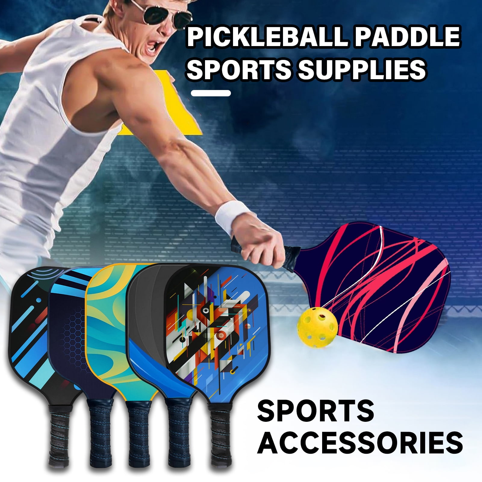 Fiber Glass Pickleball Paddle with Non-Slip Handle Precise Control ...