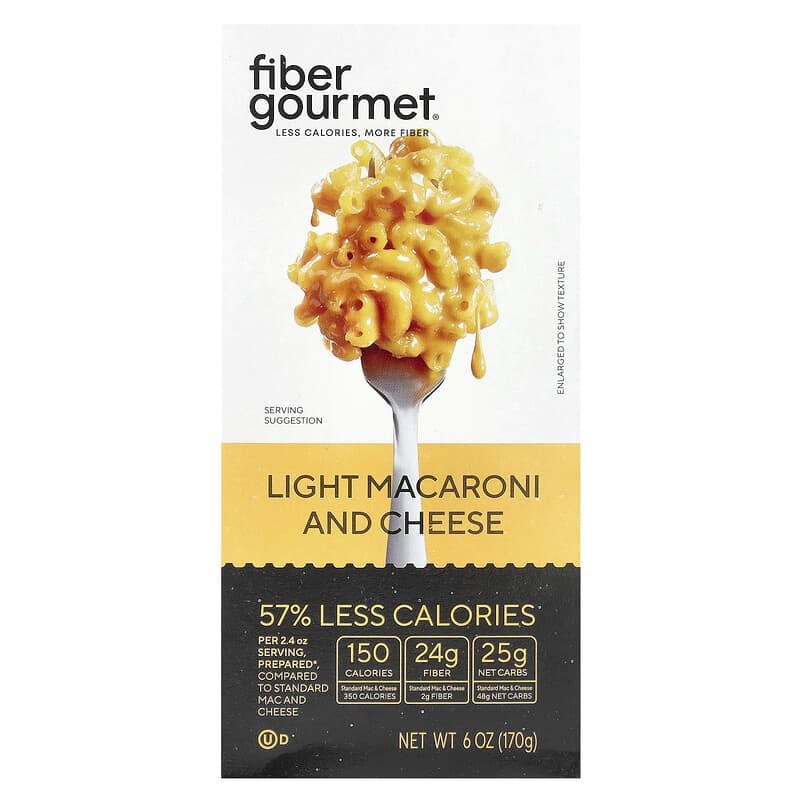Fiber Gourmet, Light Macaroni and Cheese, 6 oz Pack of 2 - Walmart.com