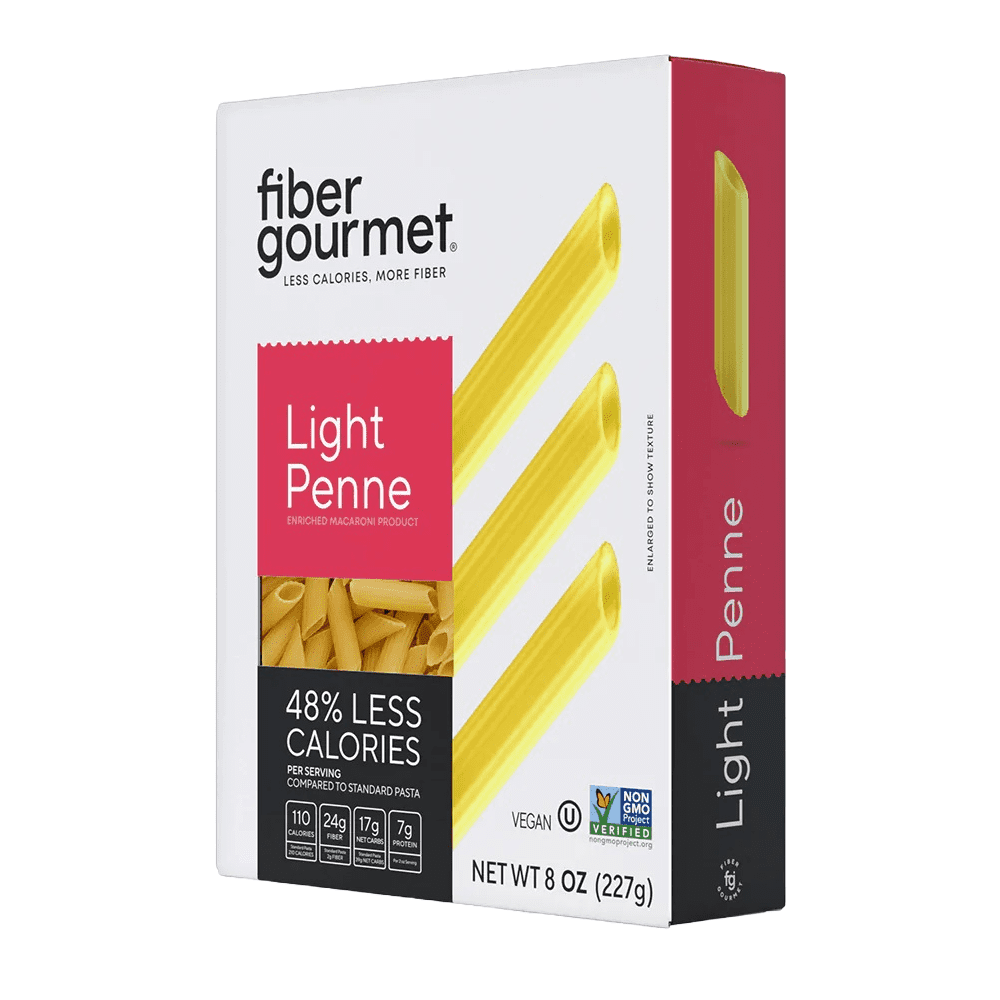 Fiber Gourmet Light Penne Pasta - High Fiber, Low Calorie, Vegan, Non ...