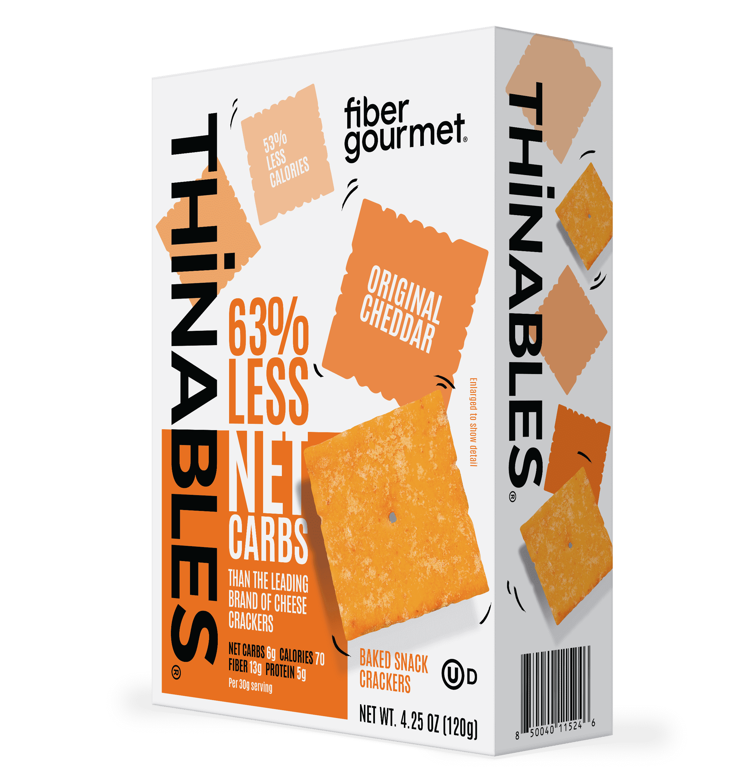 Fiber Gourmet Original Thinables Baked Cheese Crackers – Low Calorie ...