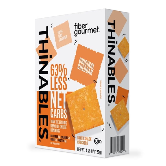 Fiber Gourmet Thinables Baked AIF9 Cheese Crackers Healthy Low Net Carb ...