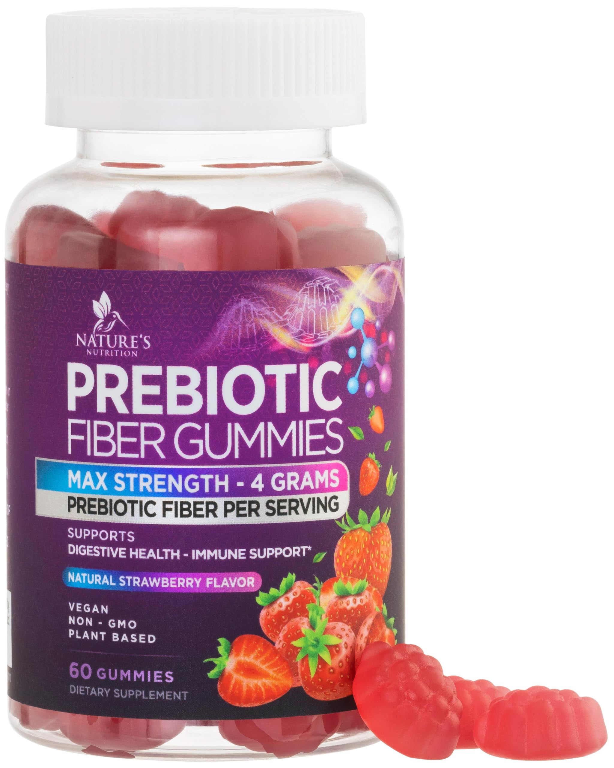 Fiber Gummies for Adults, Daily 4g Gummy Fiber Supplement, Prebiotic ...