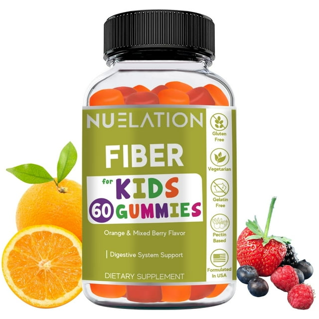 Fiber Gummies for Kids - 60 Count - Vegetarian, Gluten Free, Gelatin ...
