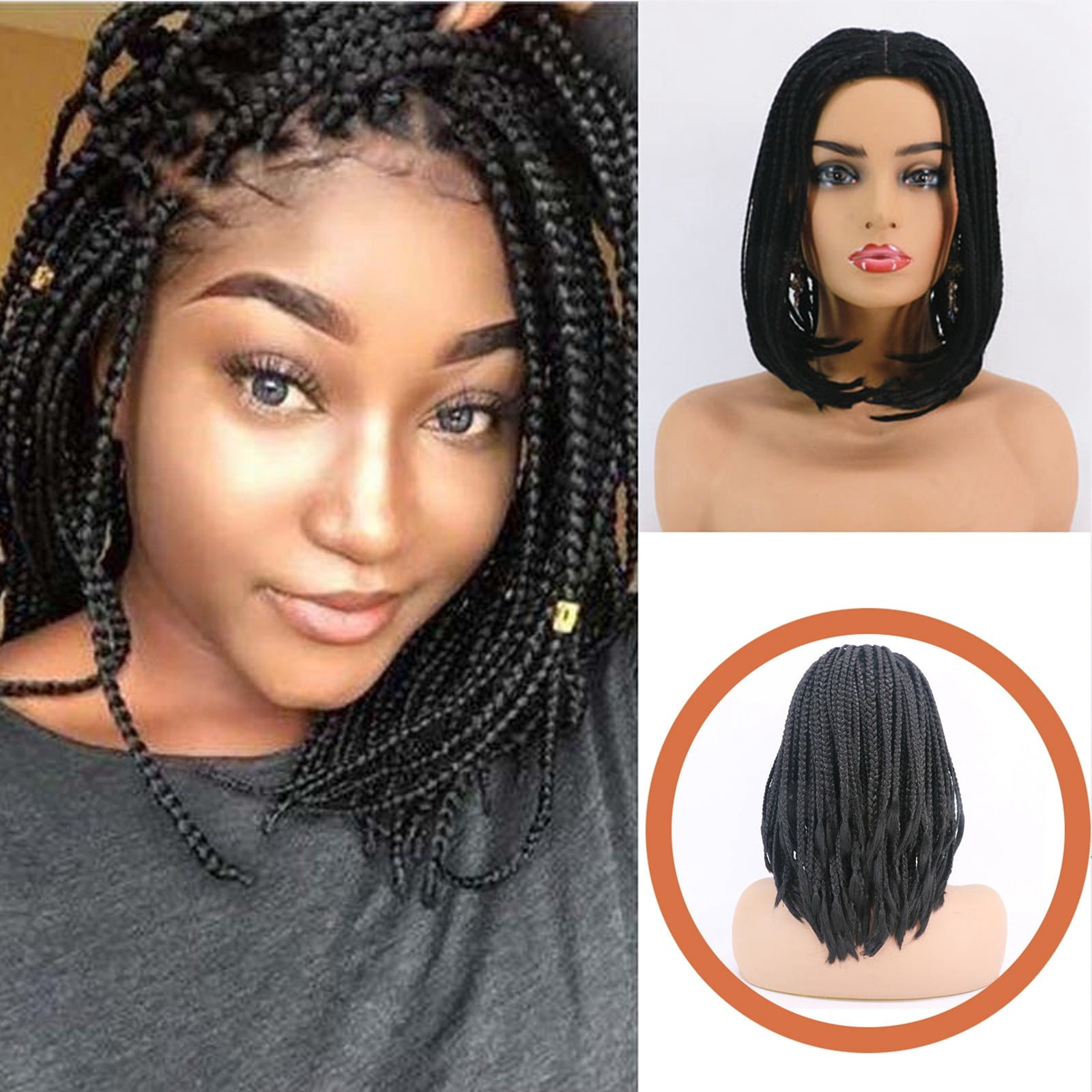 Fiber Hair Foreign Trade European And Wig Women's African Black Braid ...