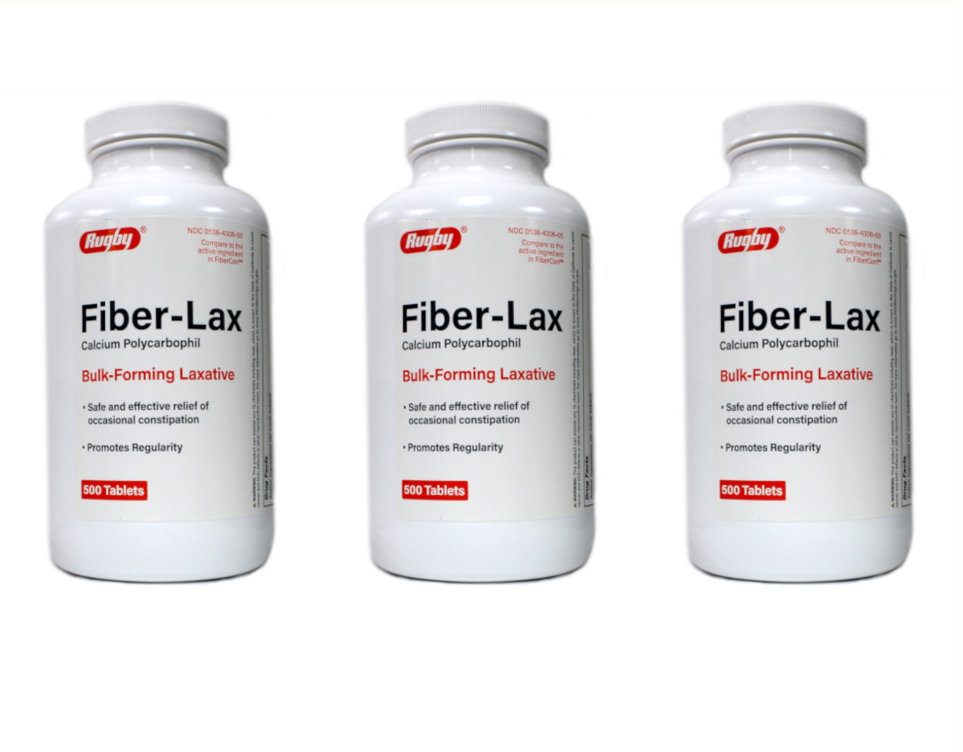 Rugby Fiber-Lax 500 Mg Tablets, Relieve Constipation, Maintain ...