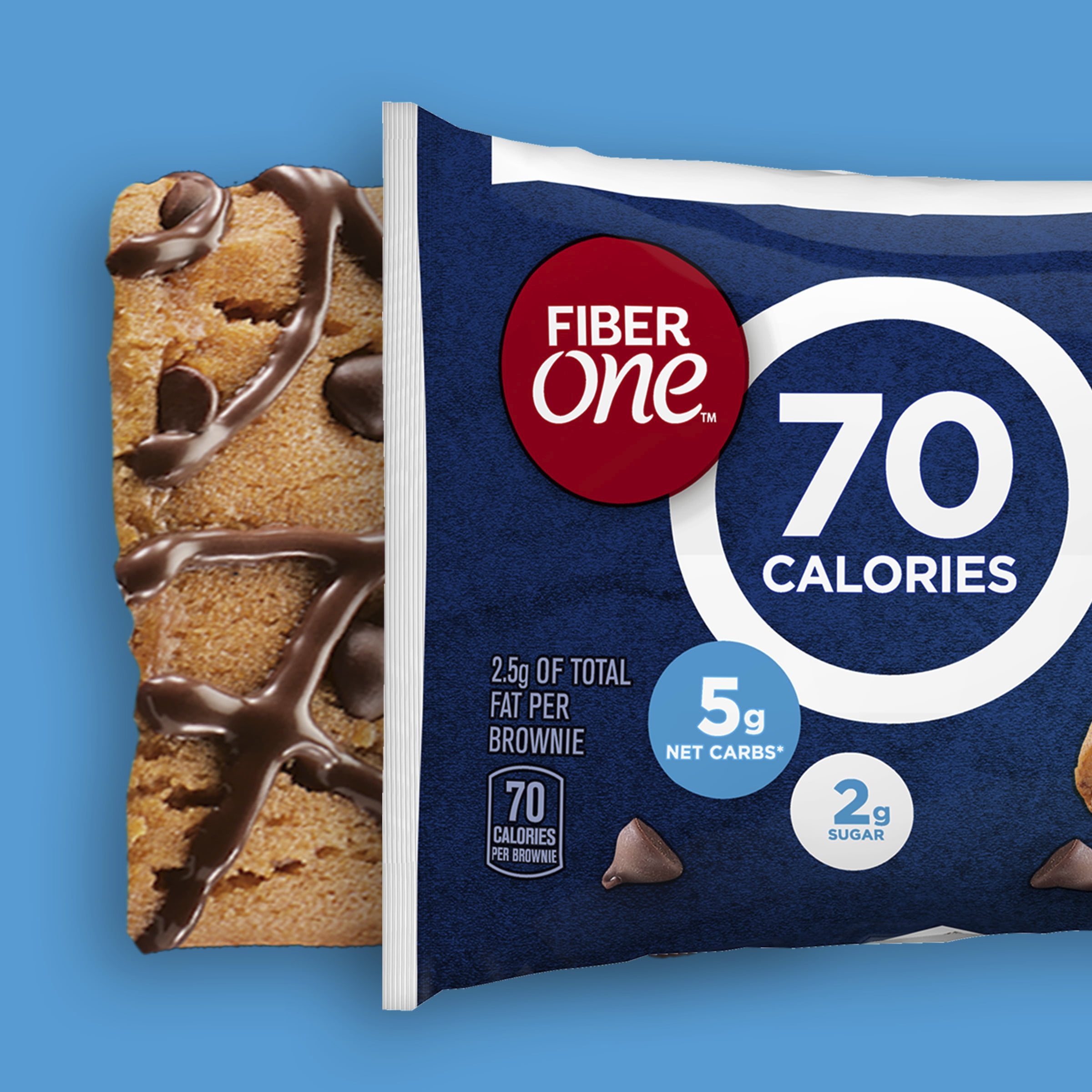 Fiber One 70 Calorie Brownies, Chocolate Chip Cookie, 2g Sugar, Value ...
