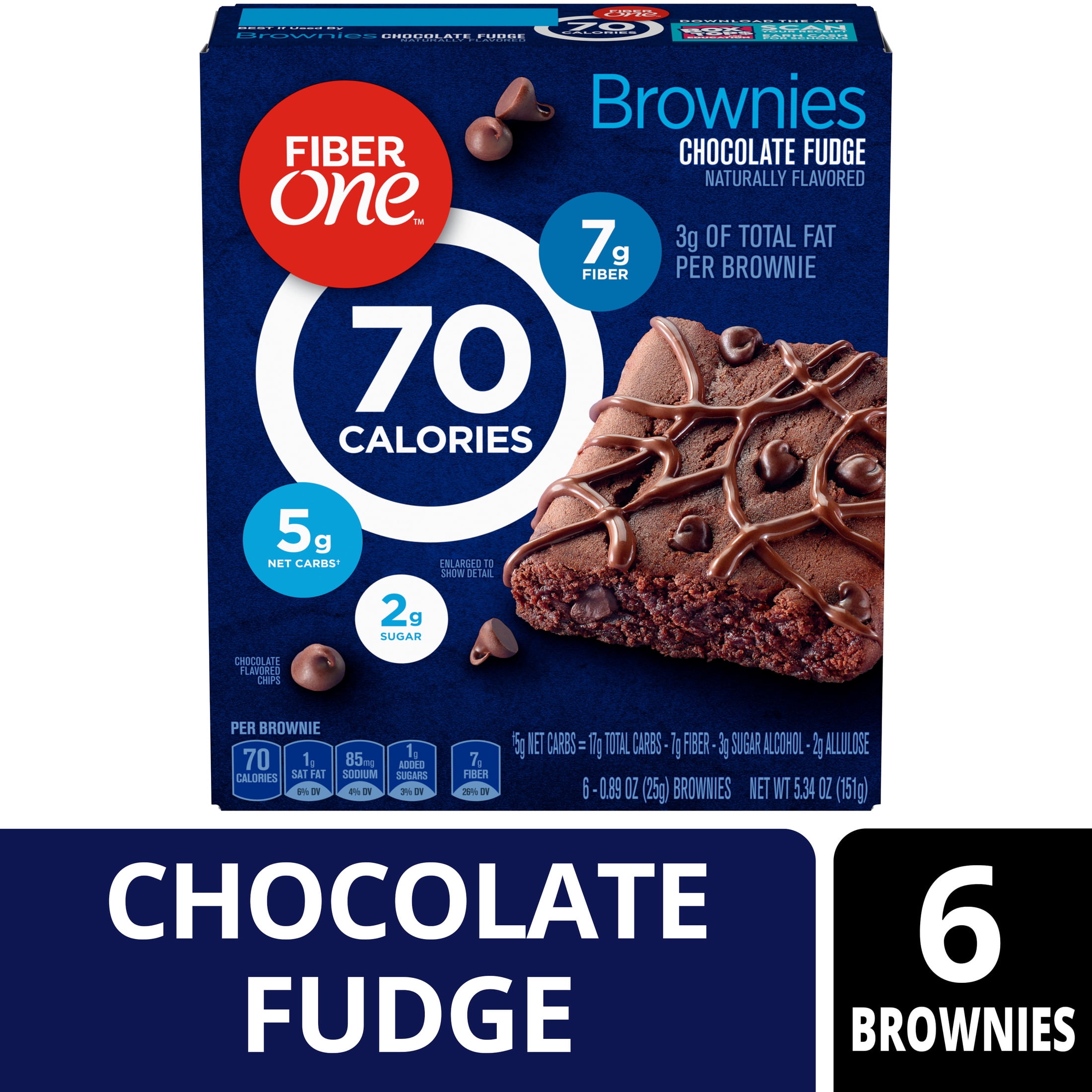 Fiber One Brownies 6ct | Snack delivery for ecommerce - Walmart ...