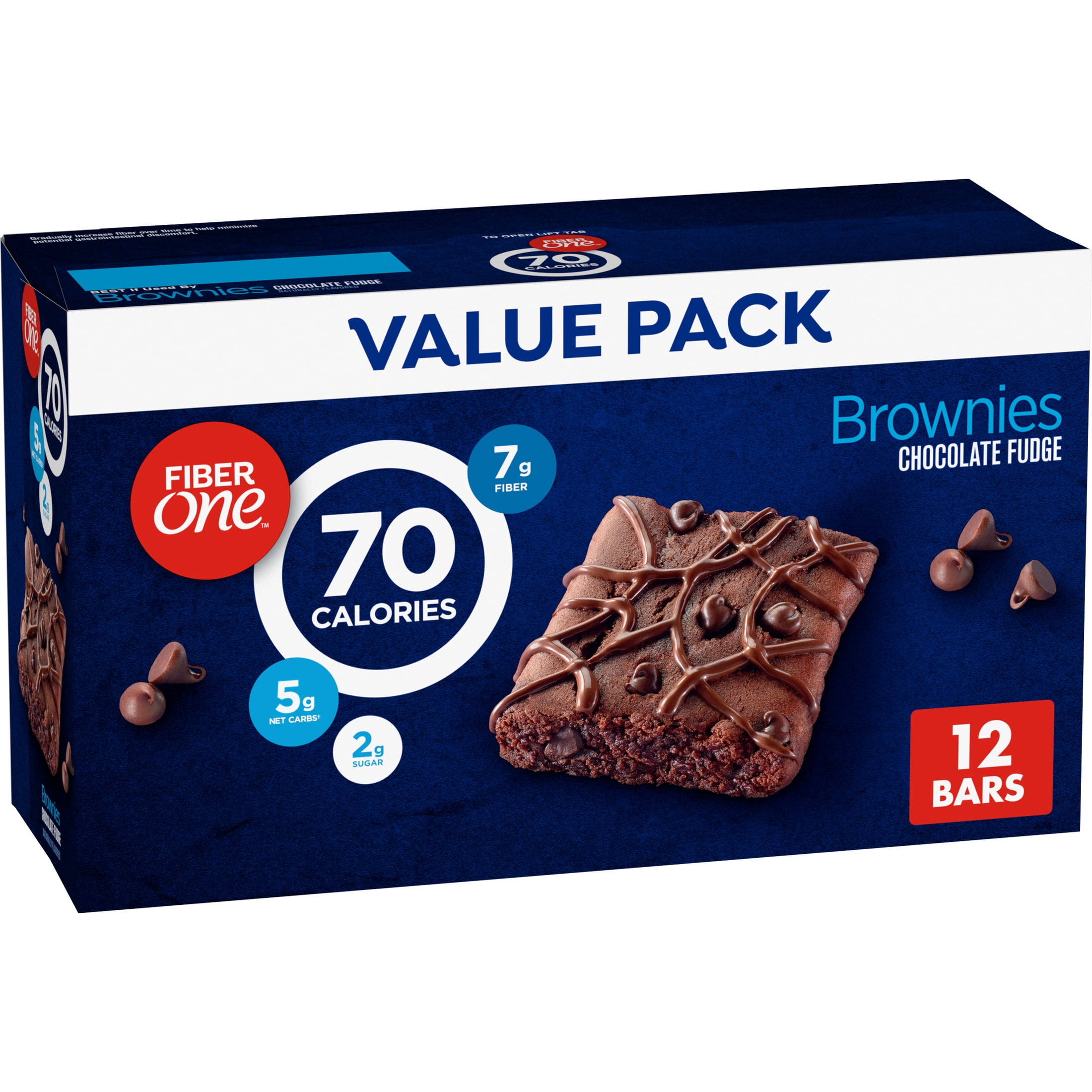 Fiber One, Brownies, 12 Bars, 70 Calorie Chocolate Fudge Snack ...