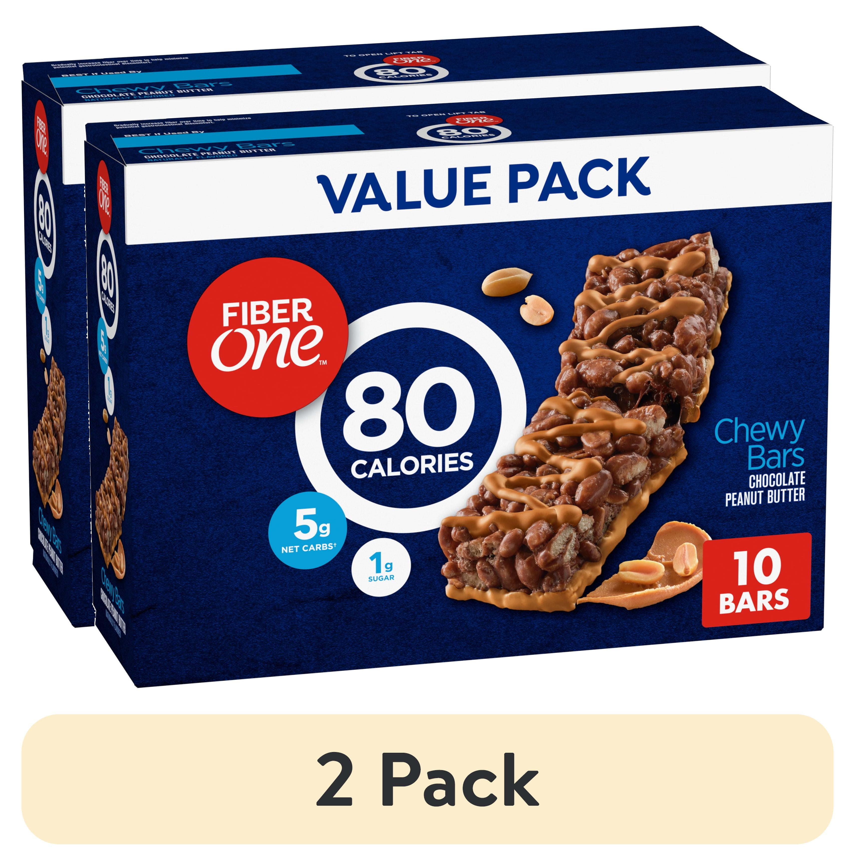 (2 pack) Fiber One 80 Calorie Chewy Bars, Chocolate Peanut Butter ...