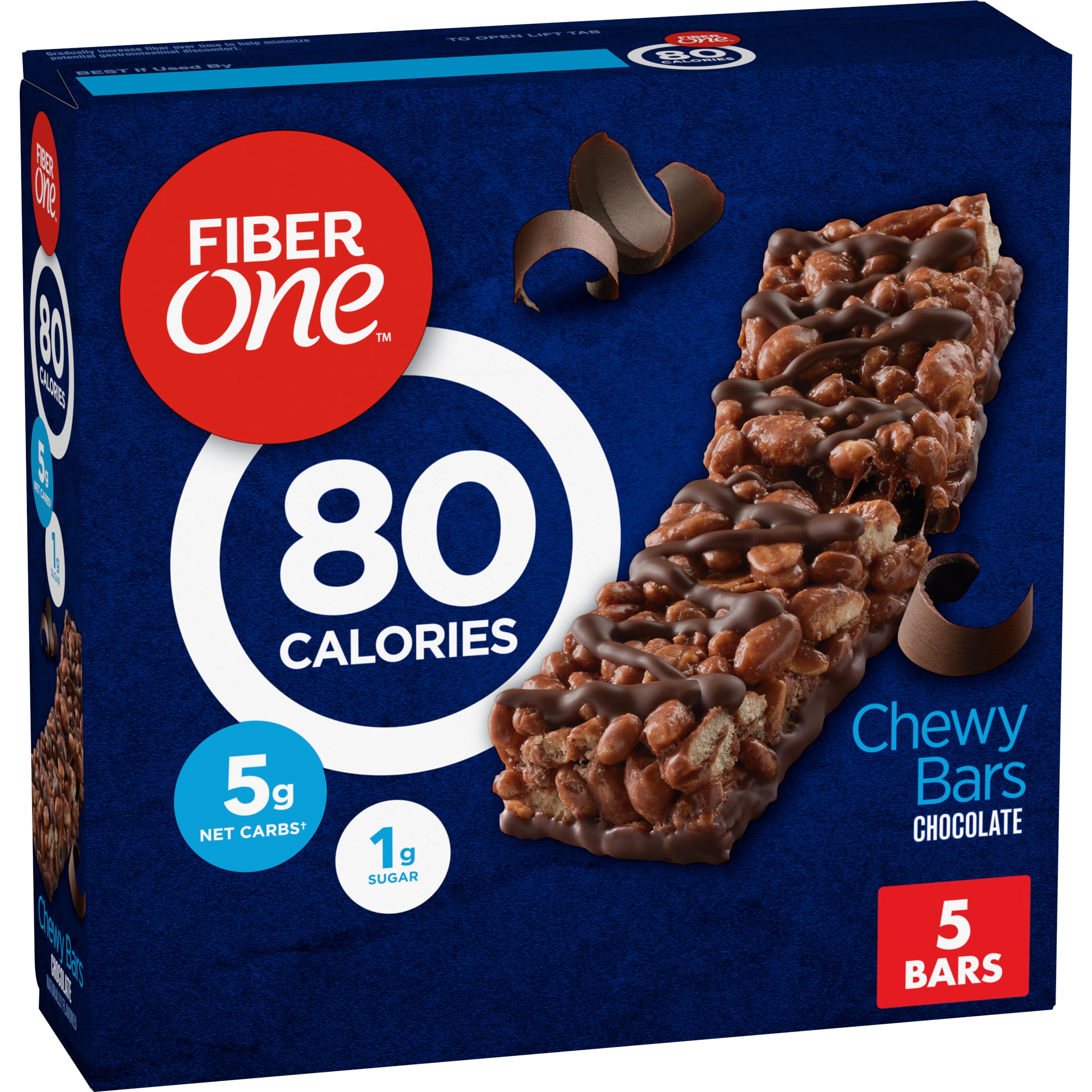 Fiber One 70 Calorie Chocolate Chewy Bars, 5ct, High Fiber Snack, Low ...