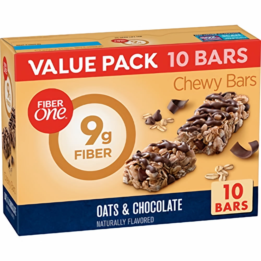 Fiber One Fiber Chewy Bars Oats & Chocolate Fiber Snacks (Pack of 12 ...