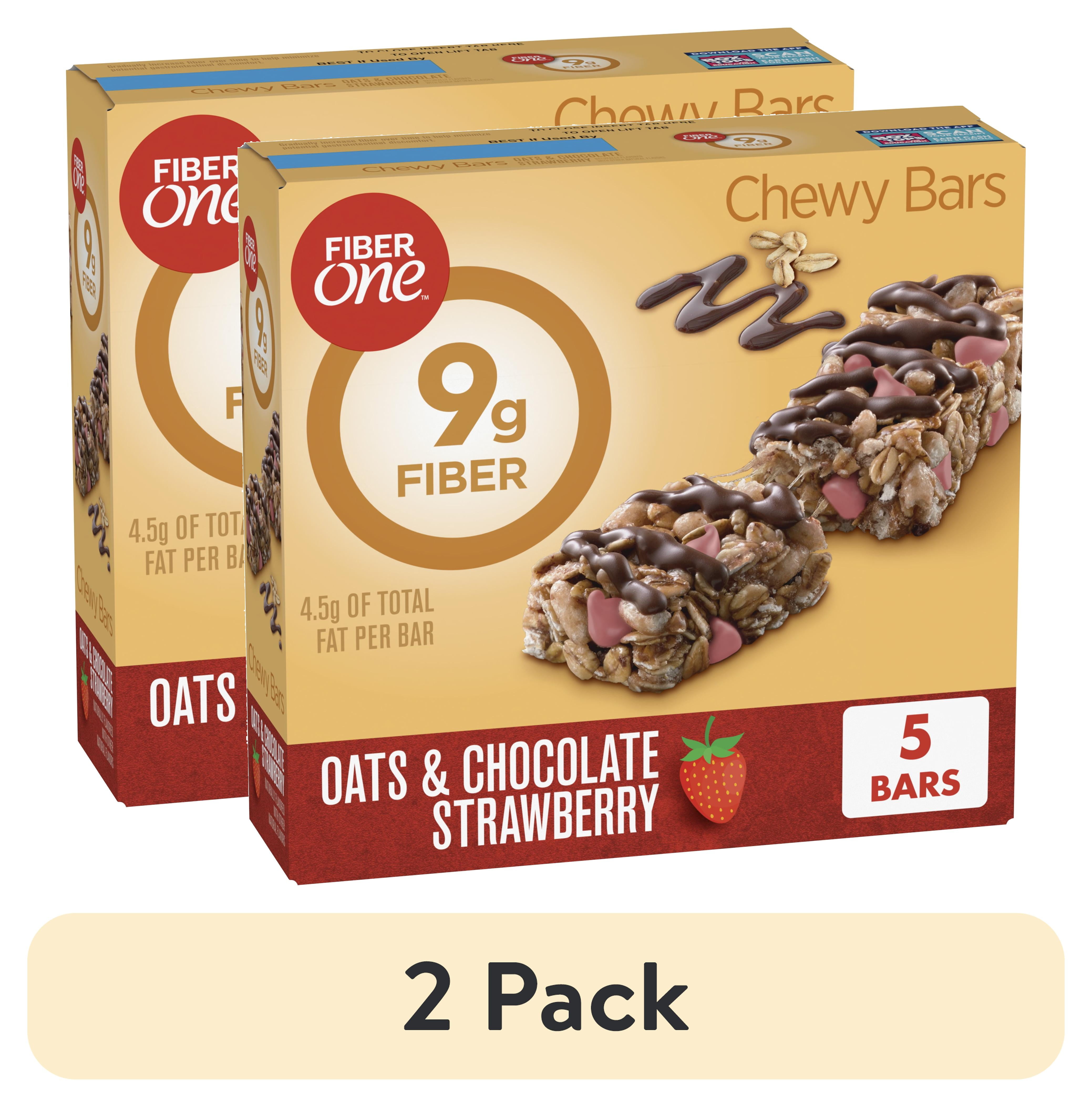 (2 pack) Fiber One Chewy Bars, Oats & Chocolate Strawberry Fiber Snacks ...