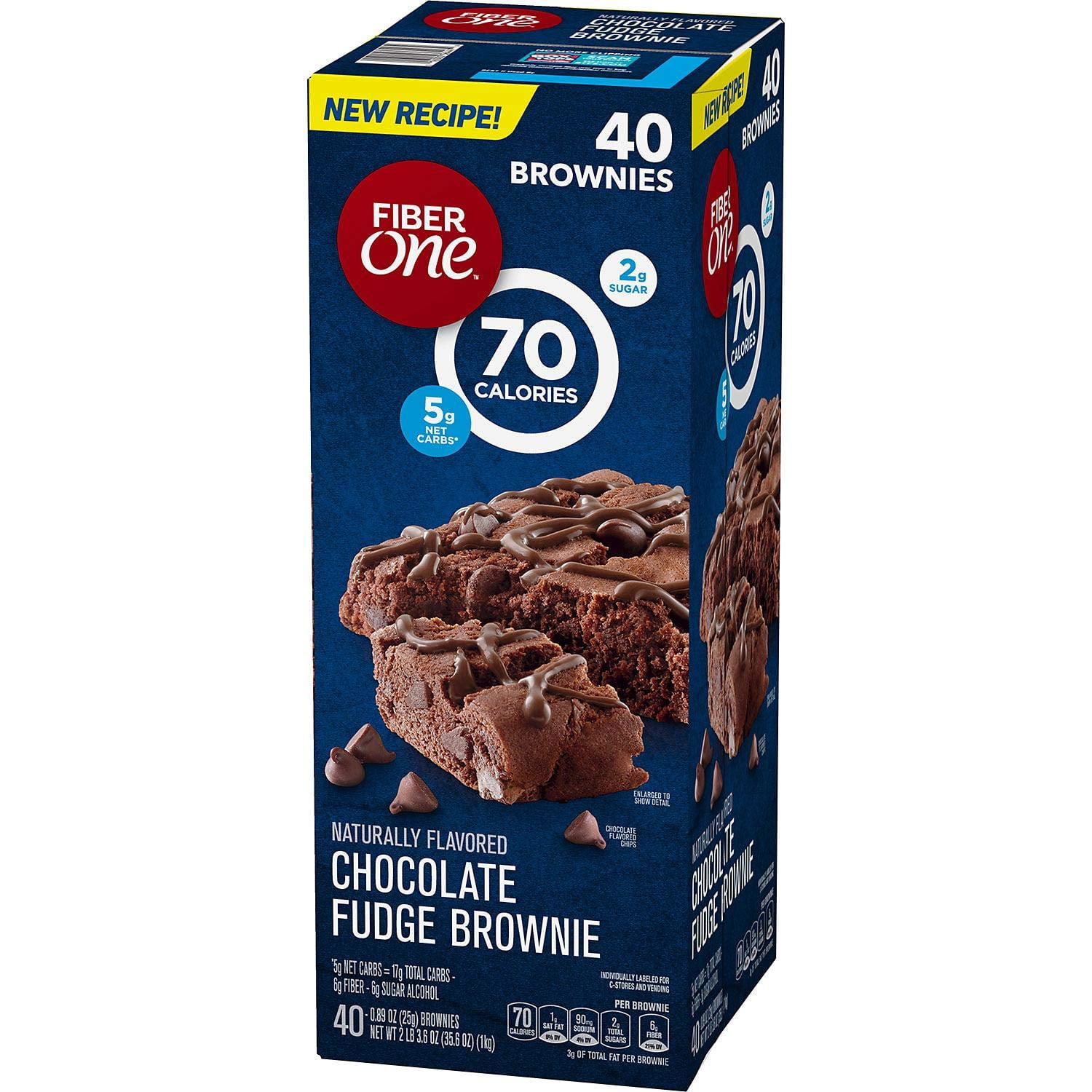 Fiber One Chocolate Fudge IFF17 Brownies (.89 oz., 40 Pk.) - Walmart.com