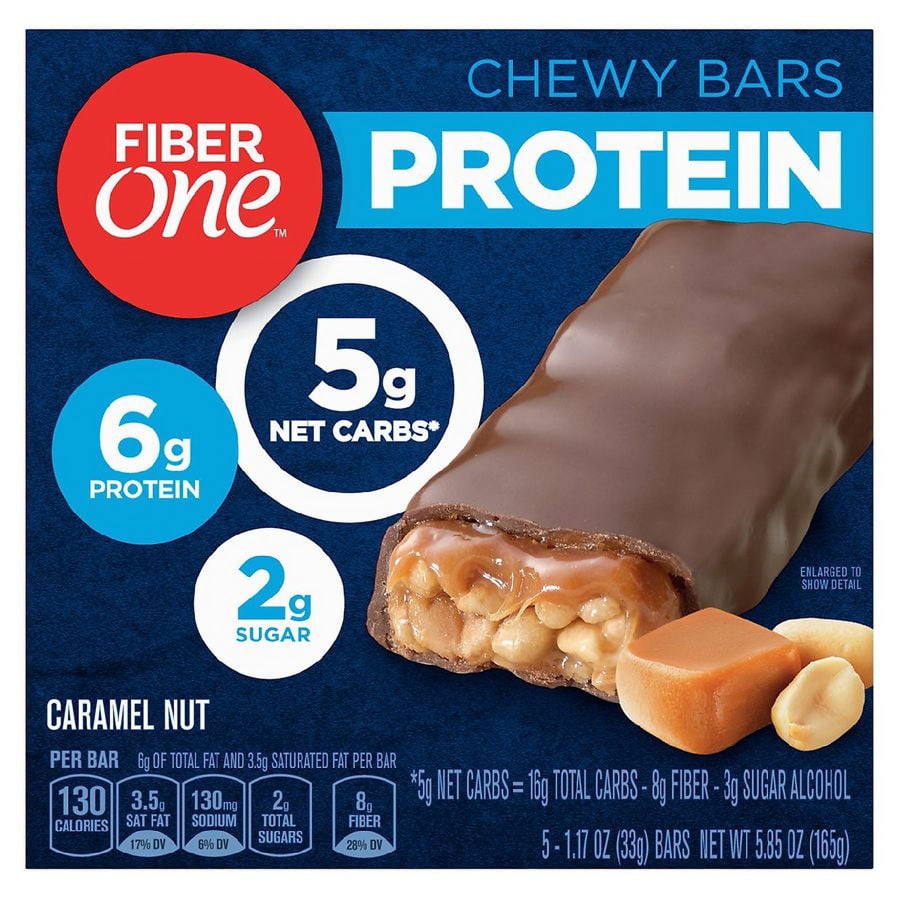 Fiber One Protein Chewy Bars Caramel Nut 1.17 oz 5 ea - Walmart.com