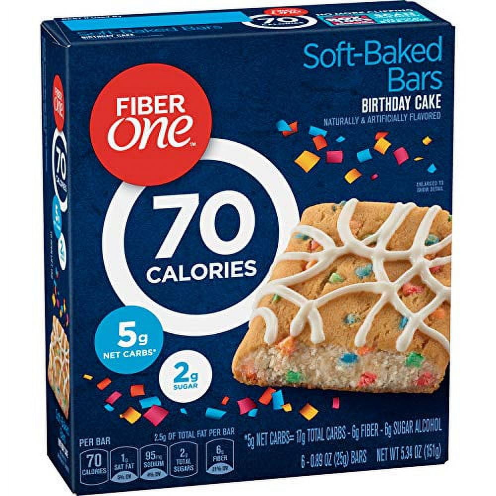 Fiber One Snacks 90 Calorie Birthday Cake Baked bar, 5.34 oz, 6 ct ...