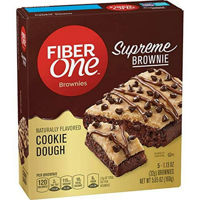 Fiber One Supreme Brownies, Cookie Dough, Snack Bars, 1.13 oz, 5 ct ...