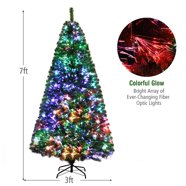 Pre-Lit Medium Alpine Artificial Christmas Tree - Clear Lights 7 Foot ...