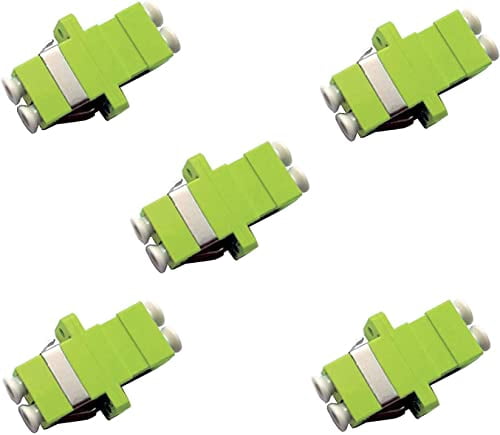 Fiber Optic Cable Adapter-Coupler LC-LC Duplex [Lime Green] OM5-5 Pack ...