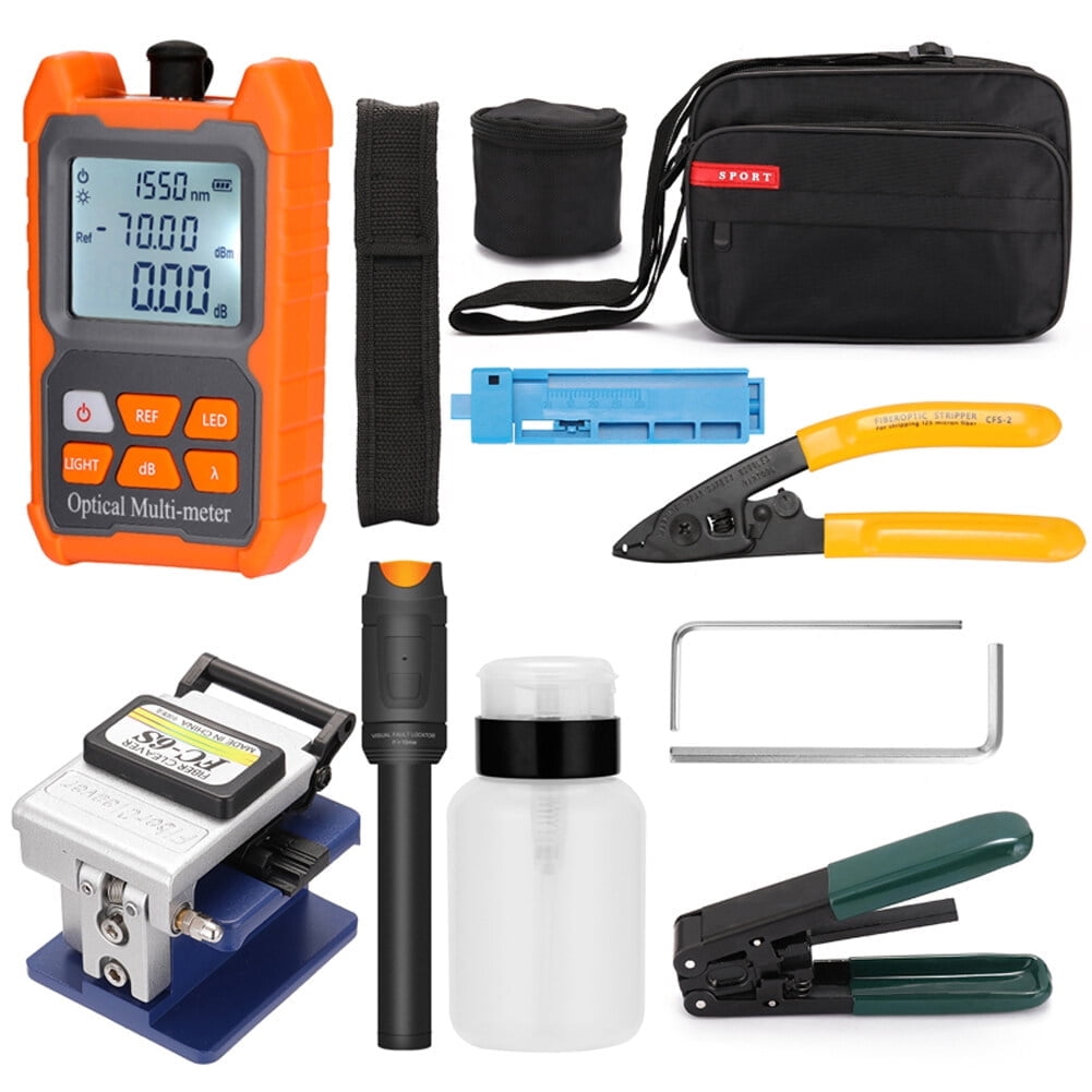 Fiber Optic FTTH Tool Kit Optical Power Meter Fiber Cleaver Wire ...