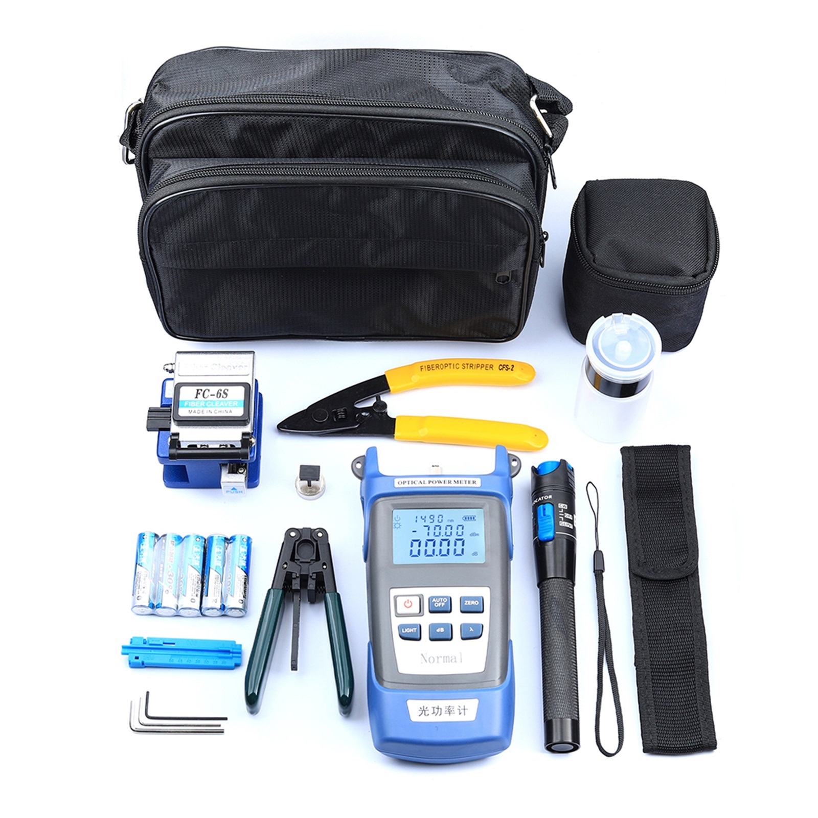 Fiber Optic FTTH Tools Kit Optical Power Meter, Fiber Cleaver Wire ...