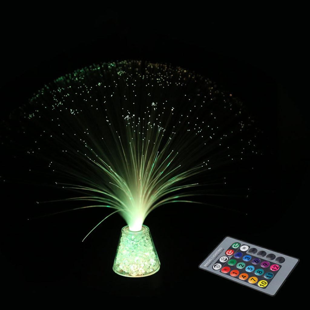 Fiber Optic Lamp - Color Changing Crystal Base with Remote - USB ...