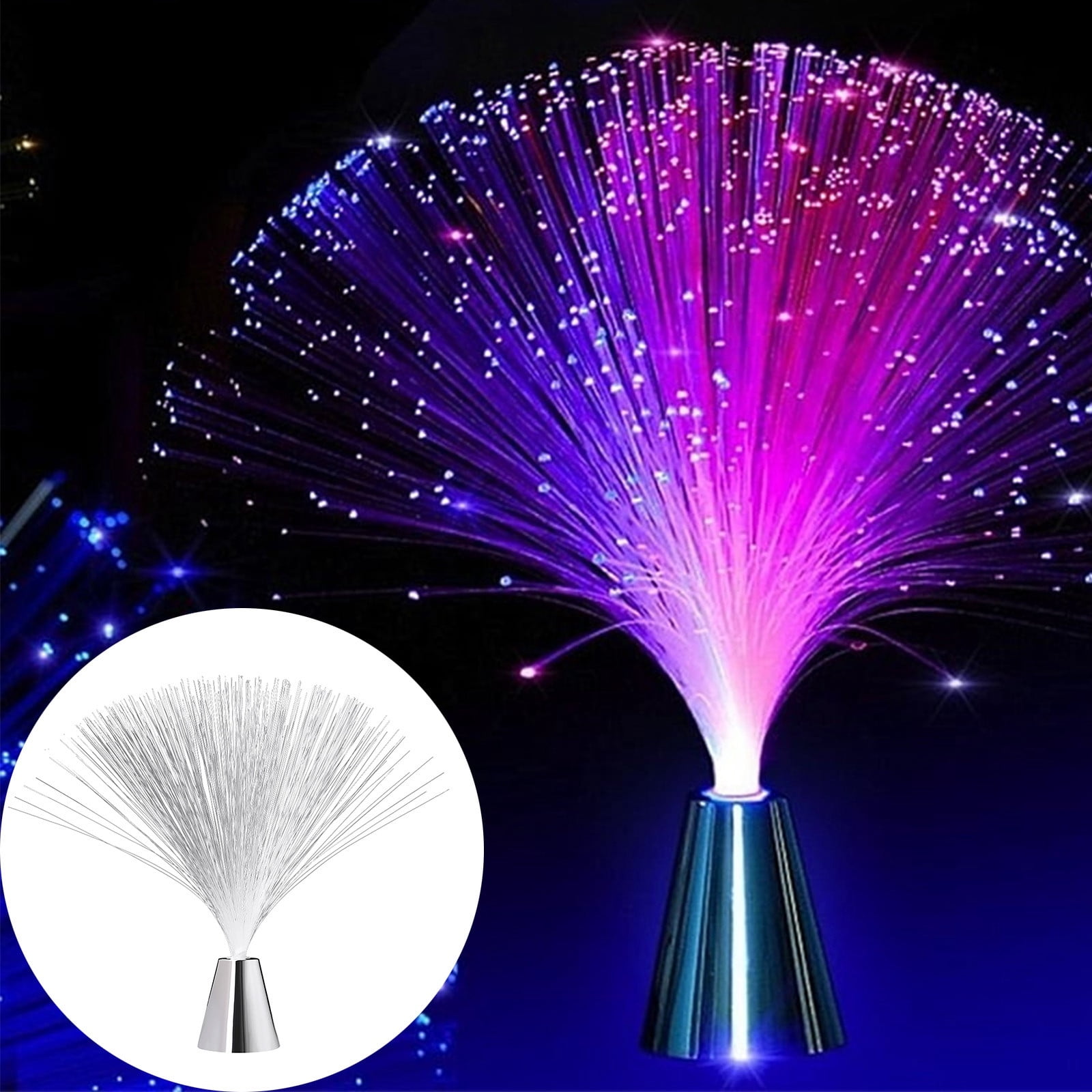 Fiber Optic Lamp Color Changing LED Night Light Battery Operated Table ...