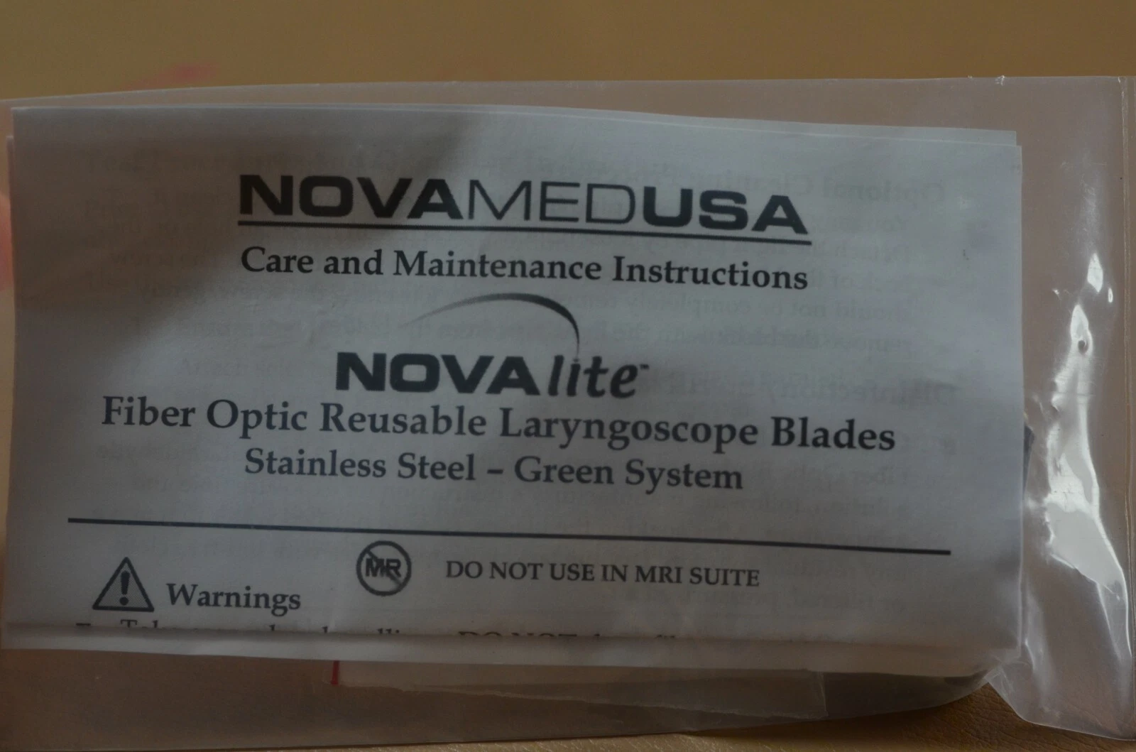 Fiber Optic Laryngoscope Miller 1 Blade (Green System) Novalite ...